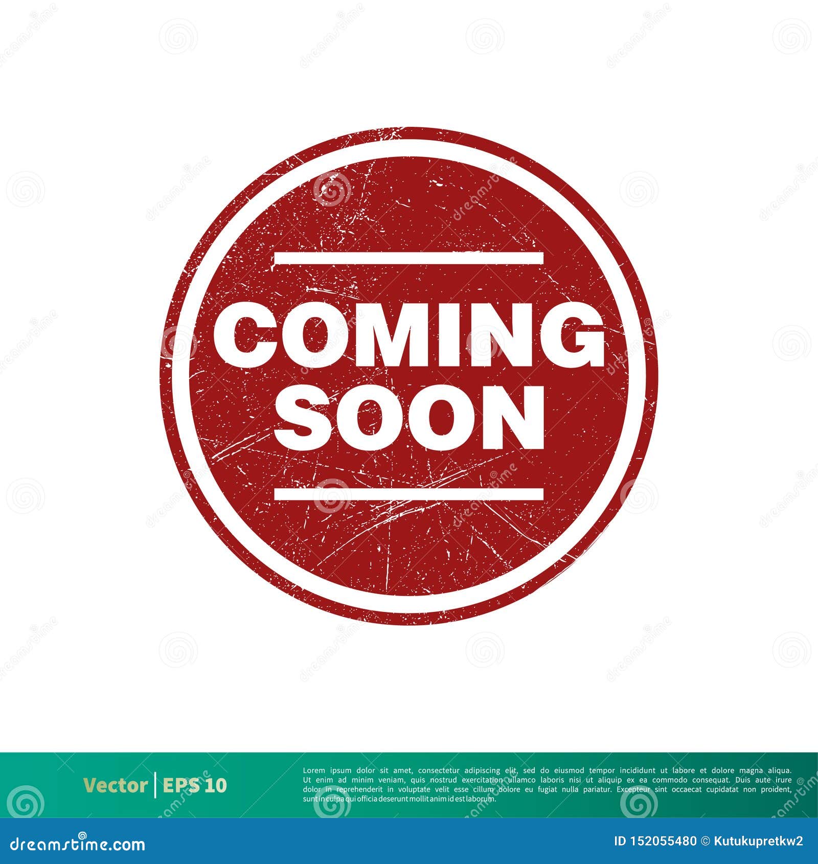 Red Circle Grunge Coming Soon Banner Vector Template Illustration ...