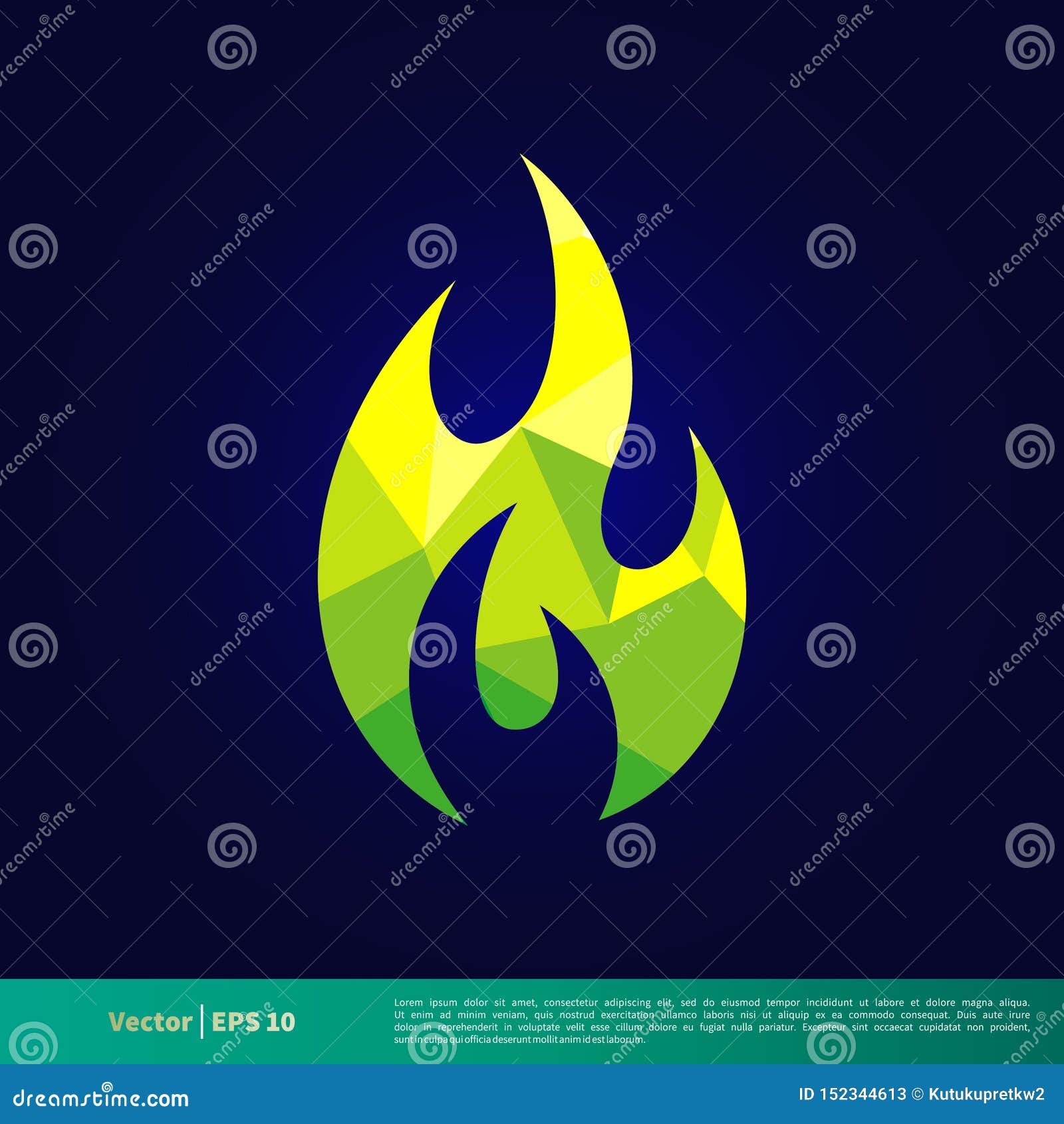 Green Fire Flame Icon Vector Logo Template Illustration Design. Vector ...