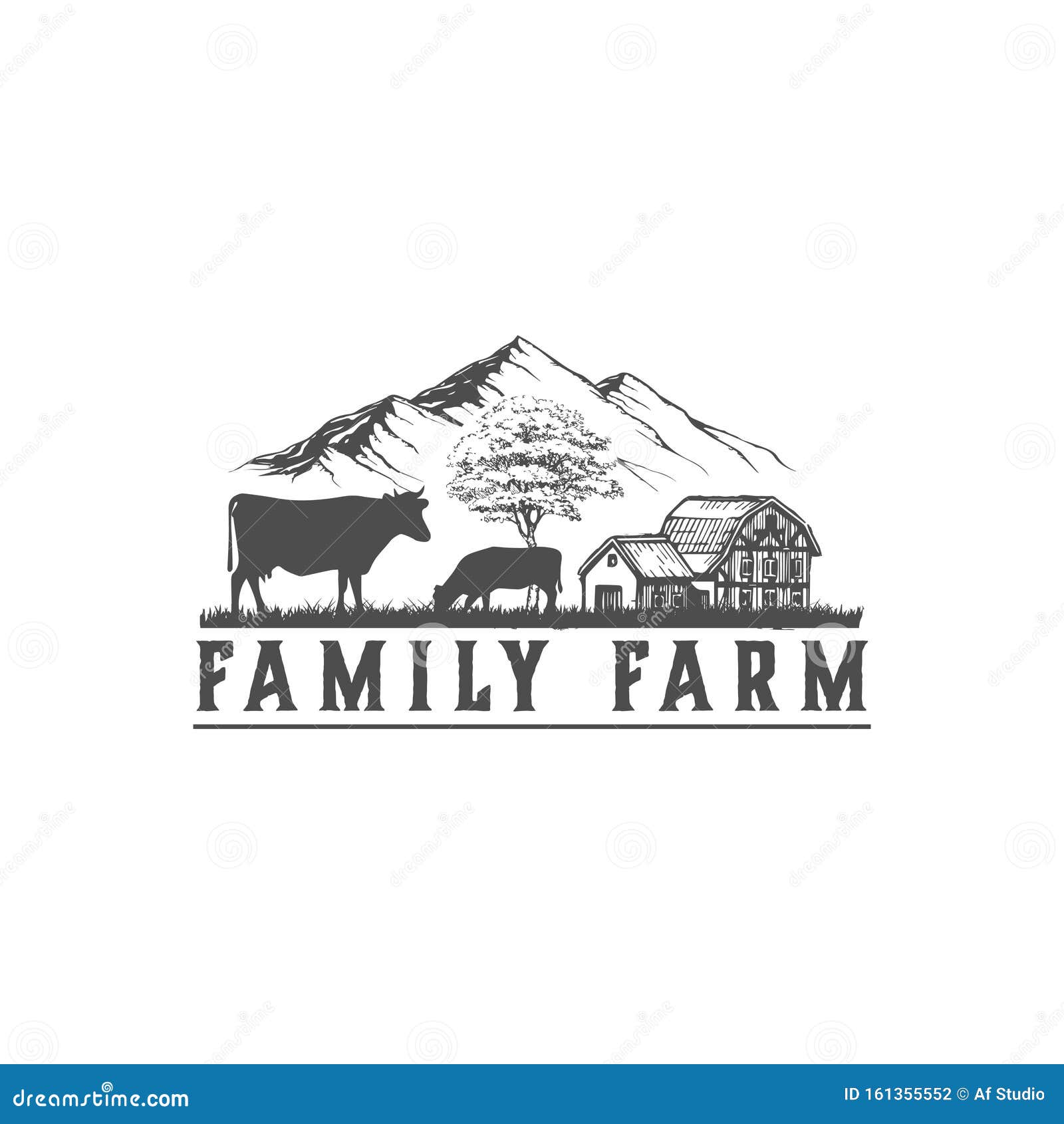 Vintage Cattle / Angus / Beef Emblem Label Logo Design Vector Stock ...