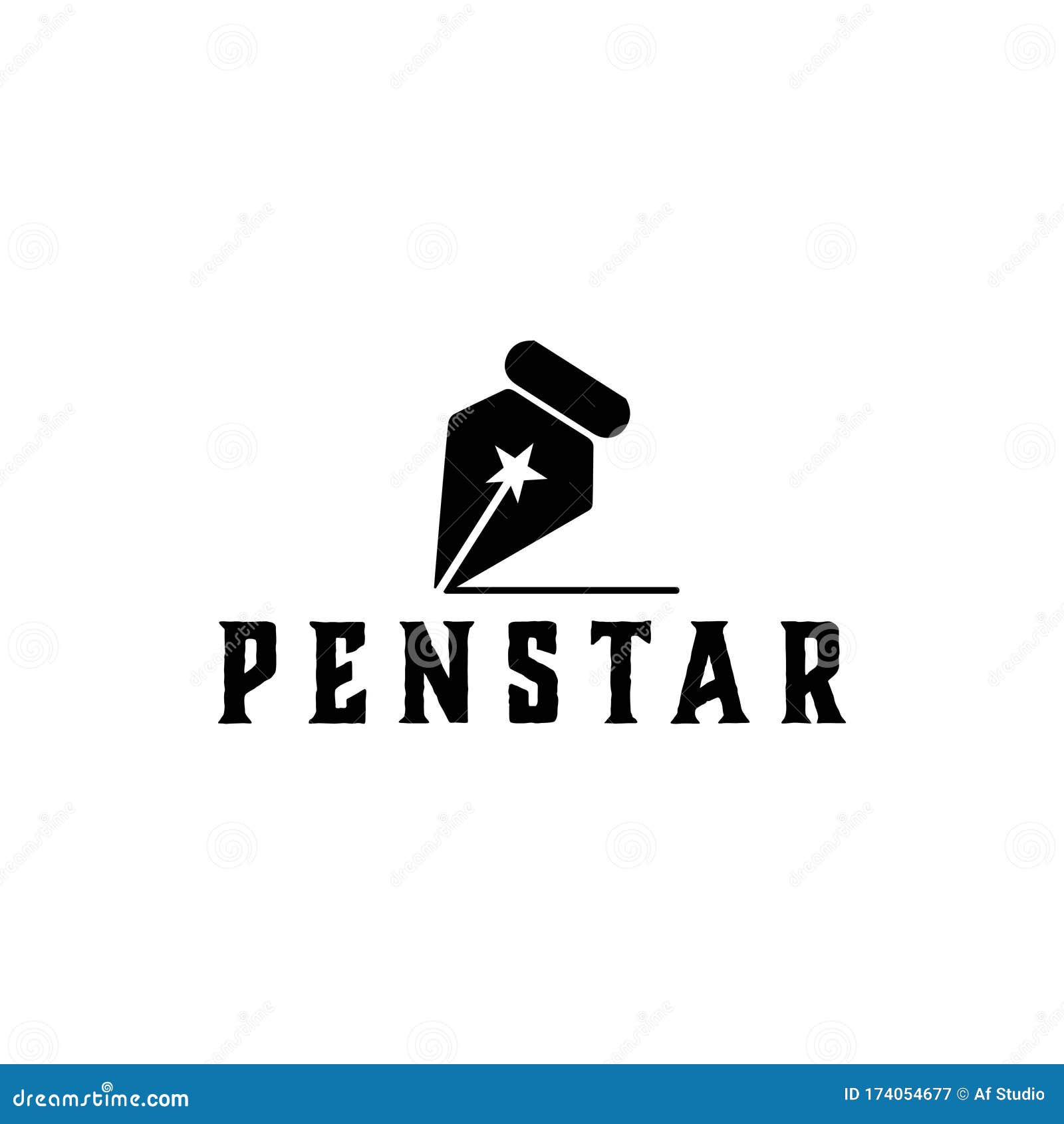 Pen Star Logo Design - ILLUSTRATION VECTOR Stock Vector - Illustration ...