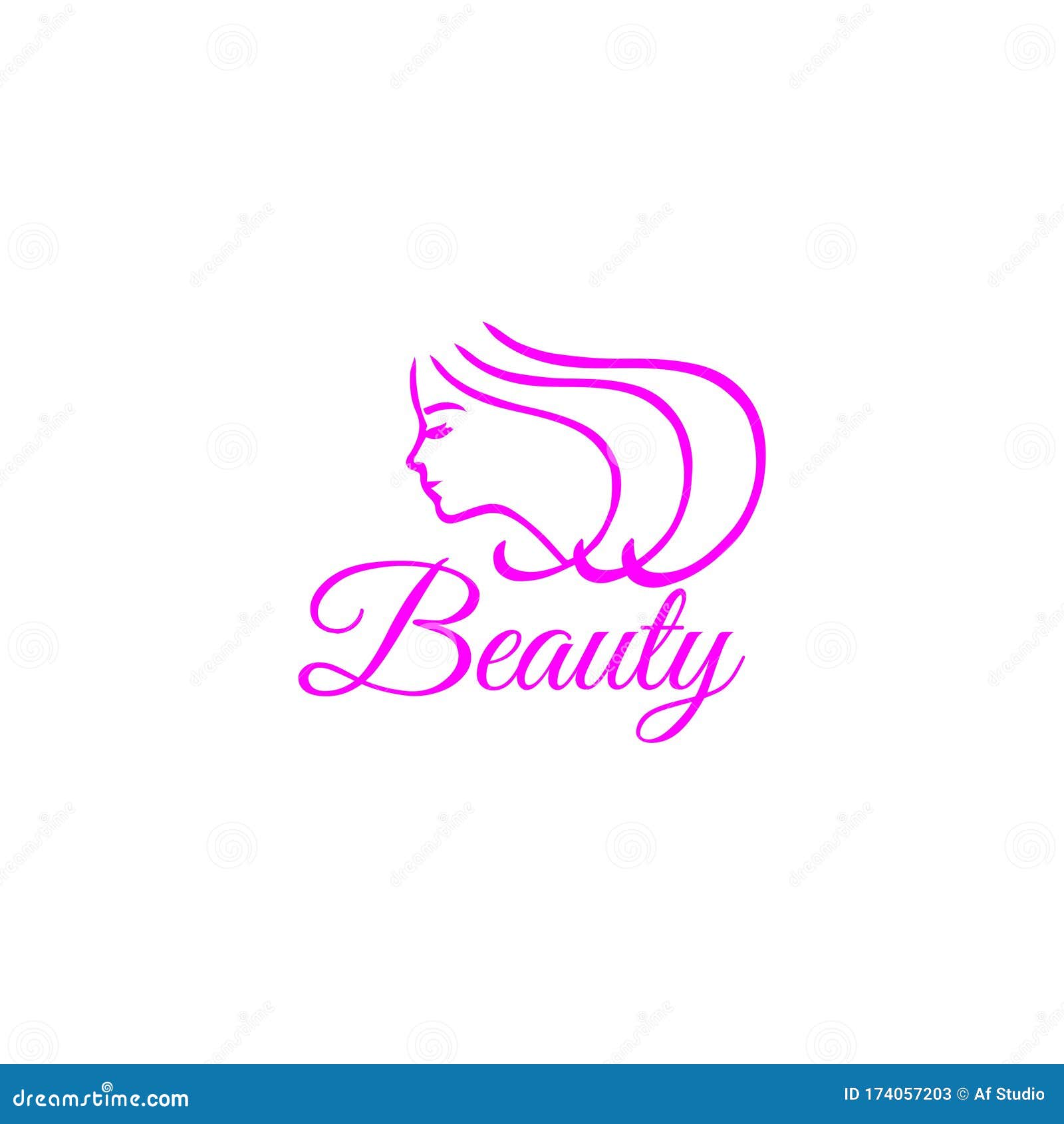 Beautiful Woman`s Face Logo Design Template. Stock Vector ...