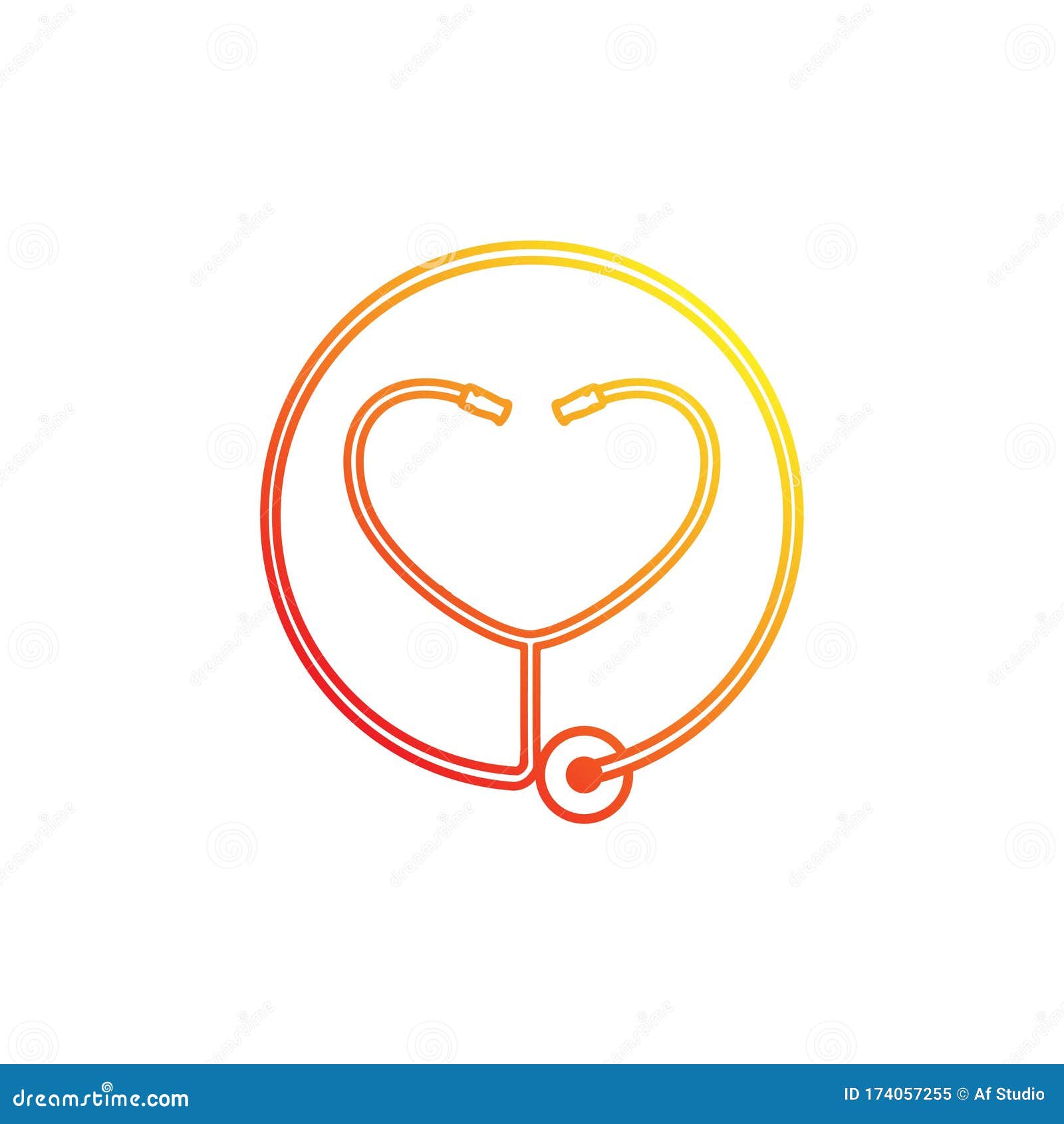 Heart Stethoscope Vector Logotype. Linear Medical Logo Design Stock ...