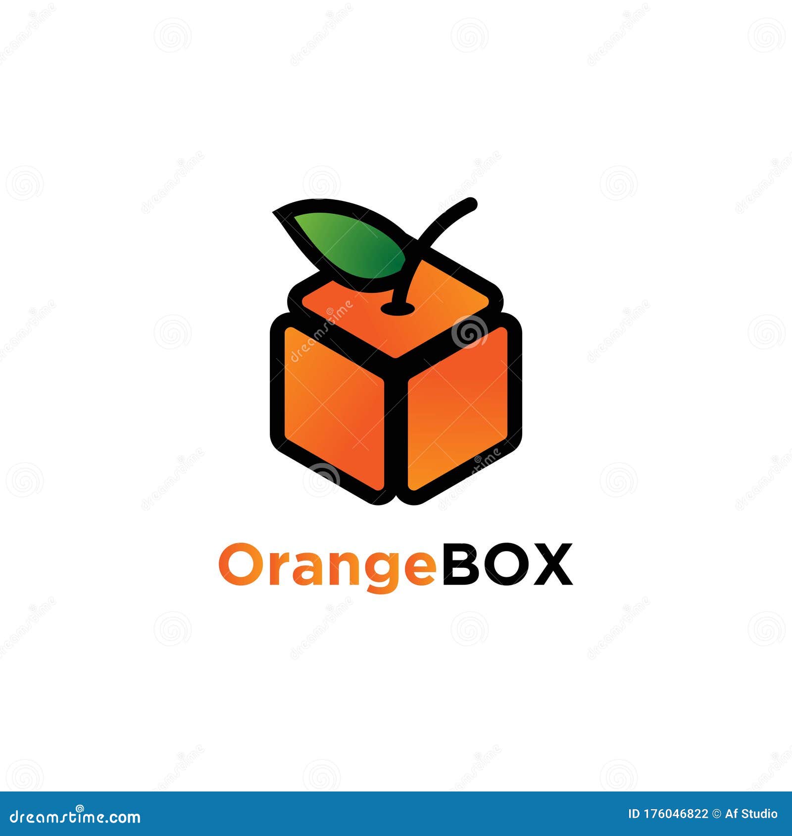 Orange Box Logo Design - Vector Illustration Stock Vector ...