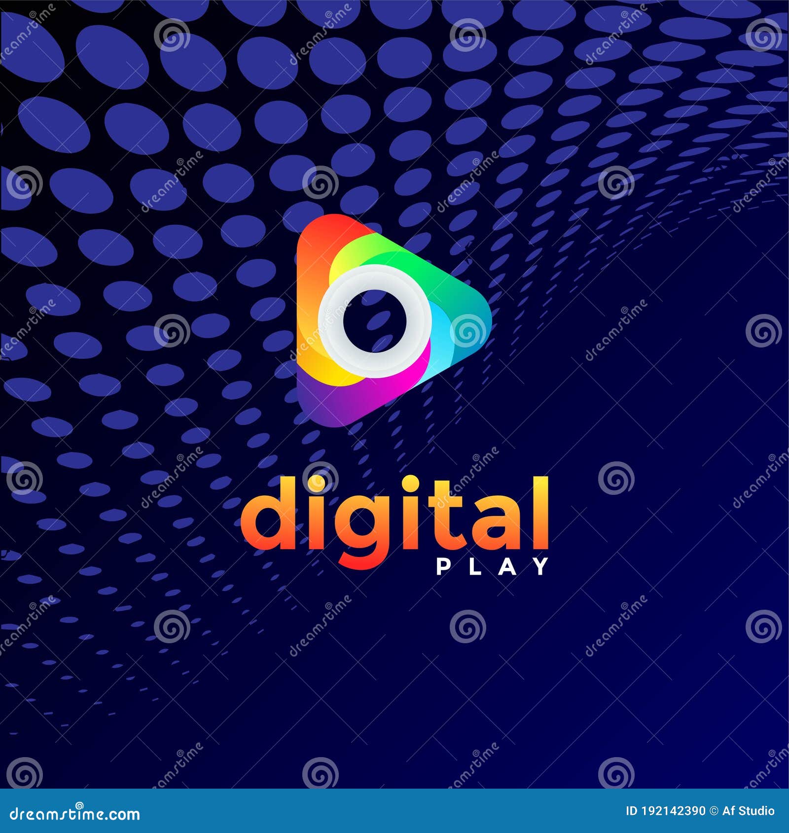 Modern Colorful Triangle Digital Play Logo Design Stock Vector ...