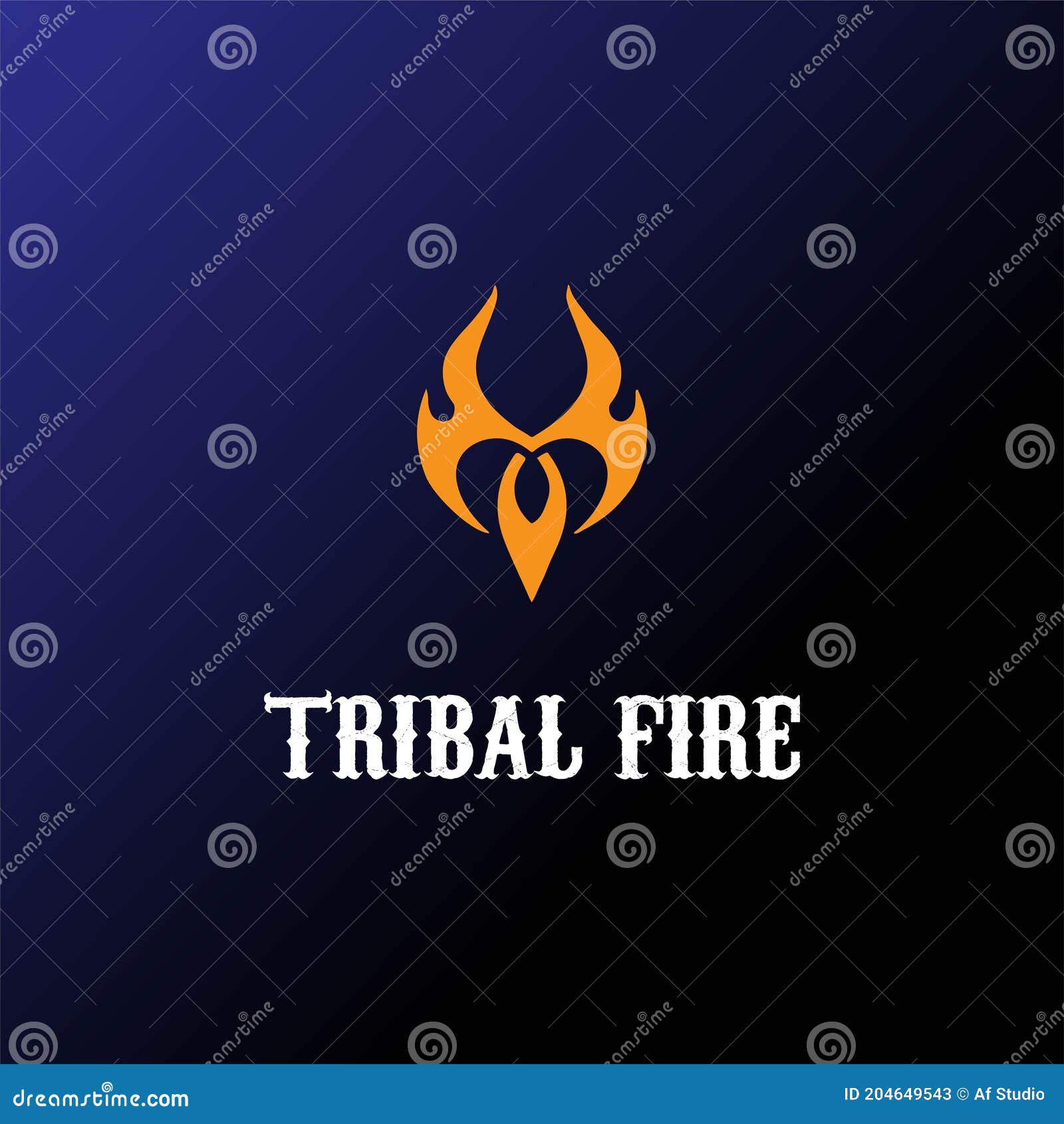 Simple Tribal Fire Flame Tattoo Logo Design Vector Stock Vector ...