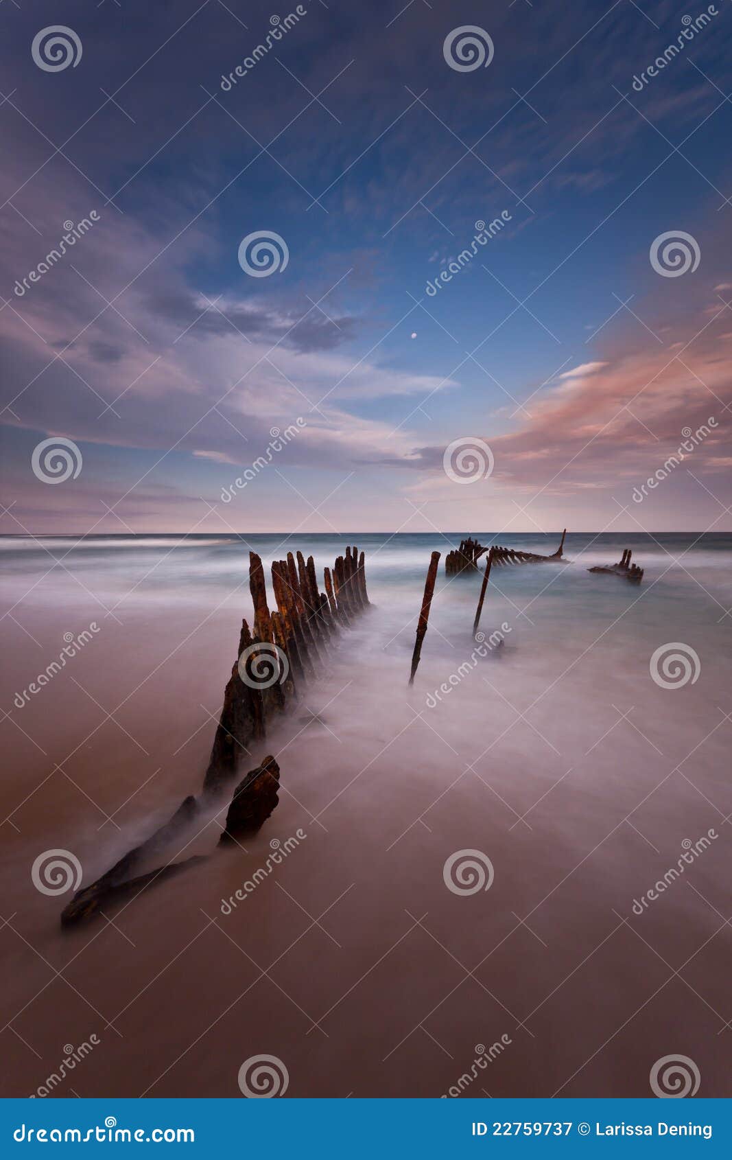 SS Dicky Shipwreck stock image. Image of sunrise, queensland - 22759737