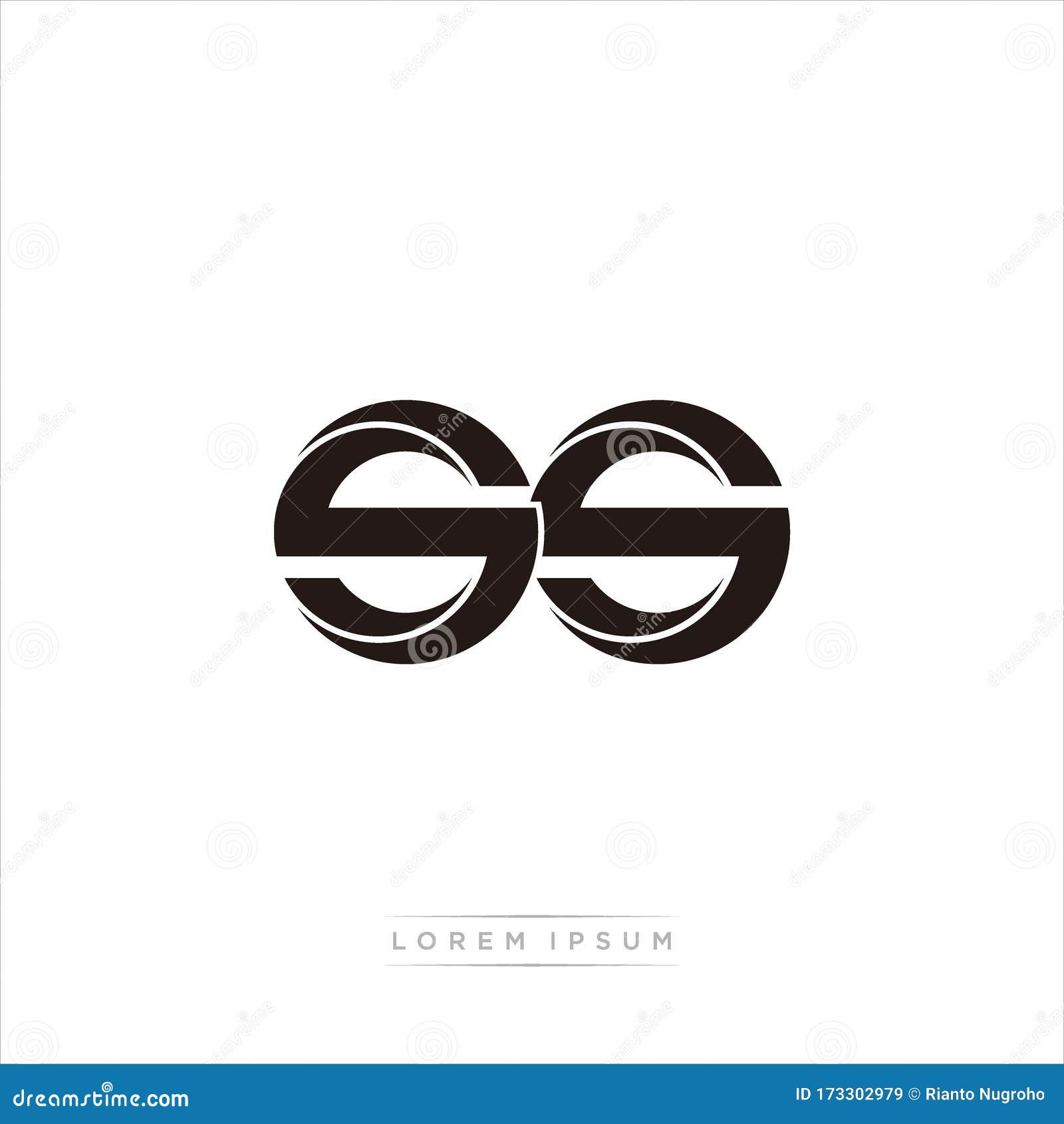 Ss Initial Letter Split Lowercase Modern Monogram Linked Outline ...