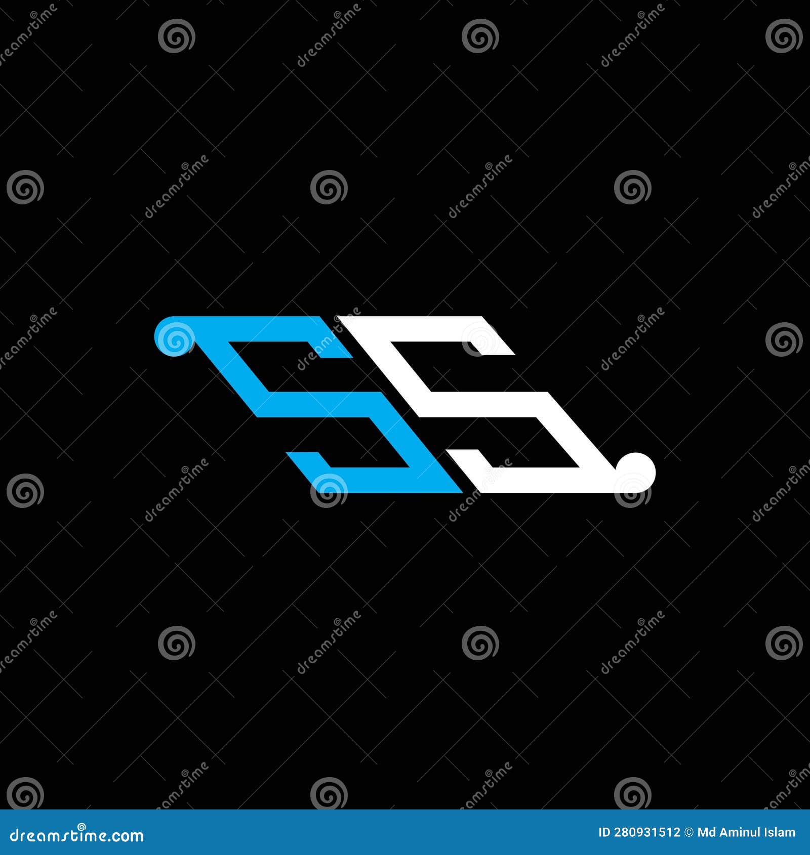 SS Letter Logo Creative Design with Vector Stock Vector - Illustration ...