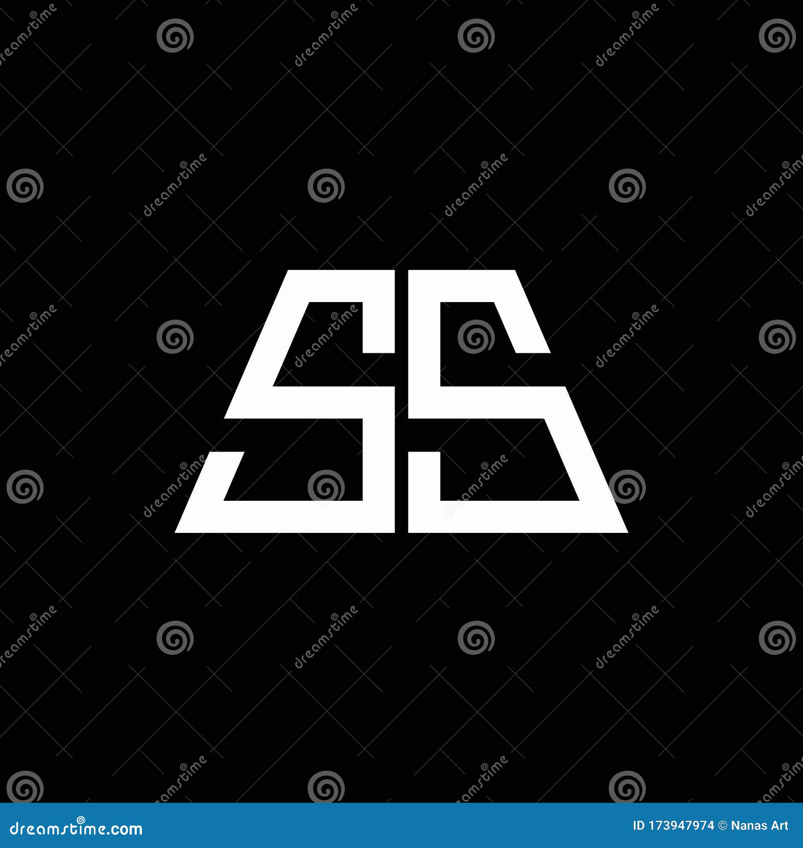 SS Logo Abstract Monogram Isolated on Black Background Stock Vector ...