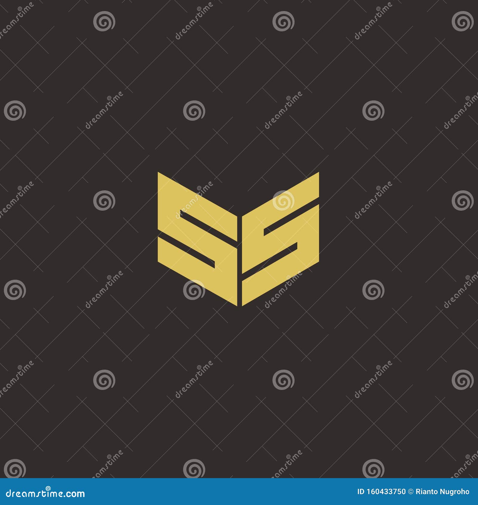 SS Logo Letter Initial Logo Designs Template with Gold and Black ...