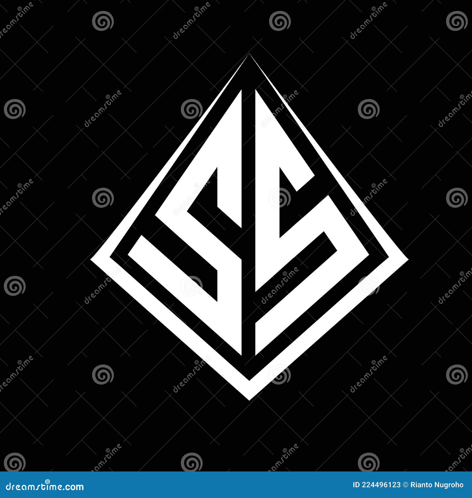 SS Logo Letters Monogram With Prisma Shape Design Template Cartoon ...