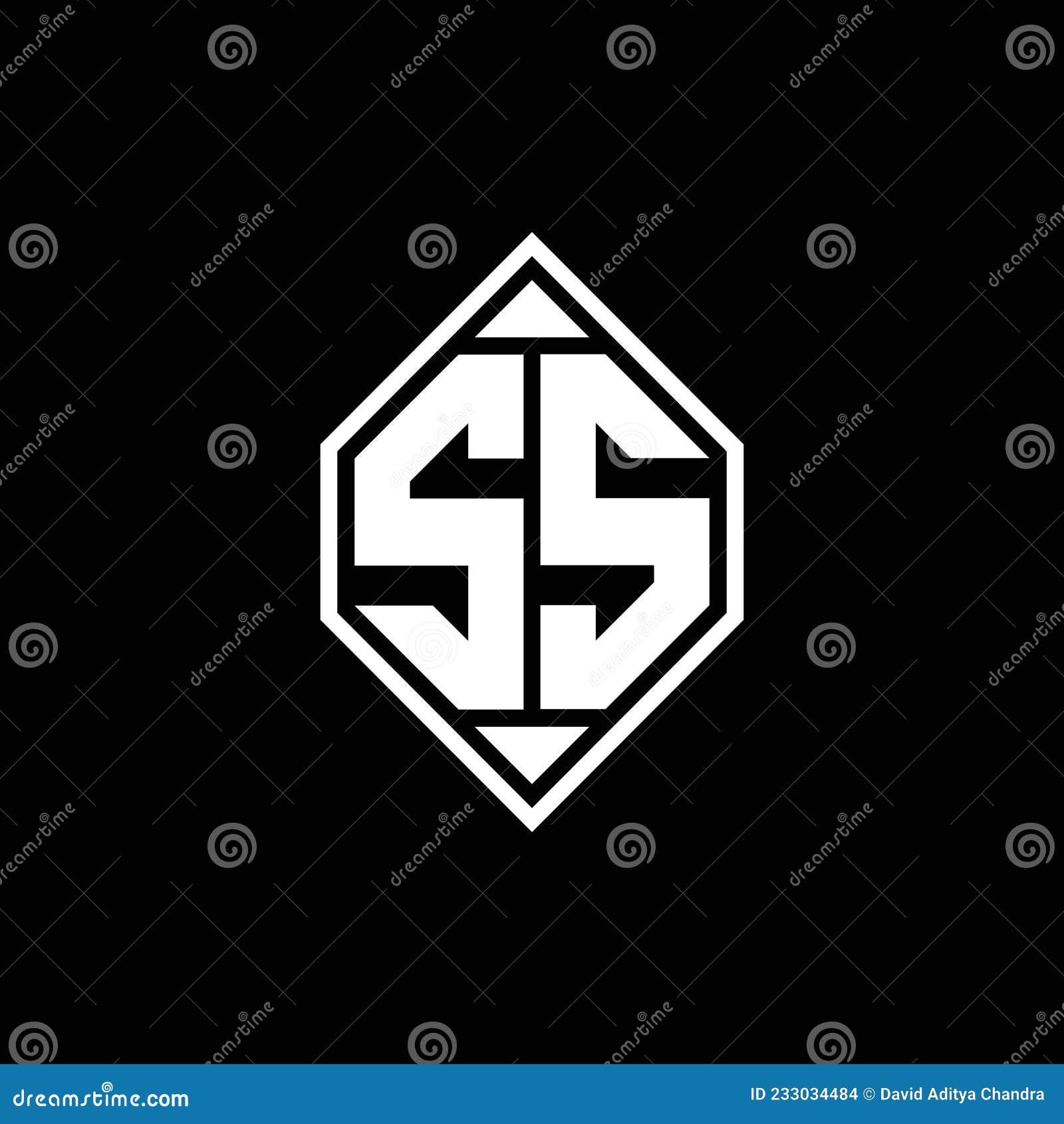 SS Logo Monogram Geometric Shield Shape Style Stock Vector ...