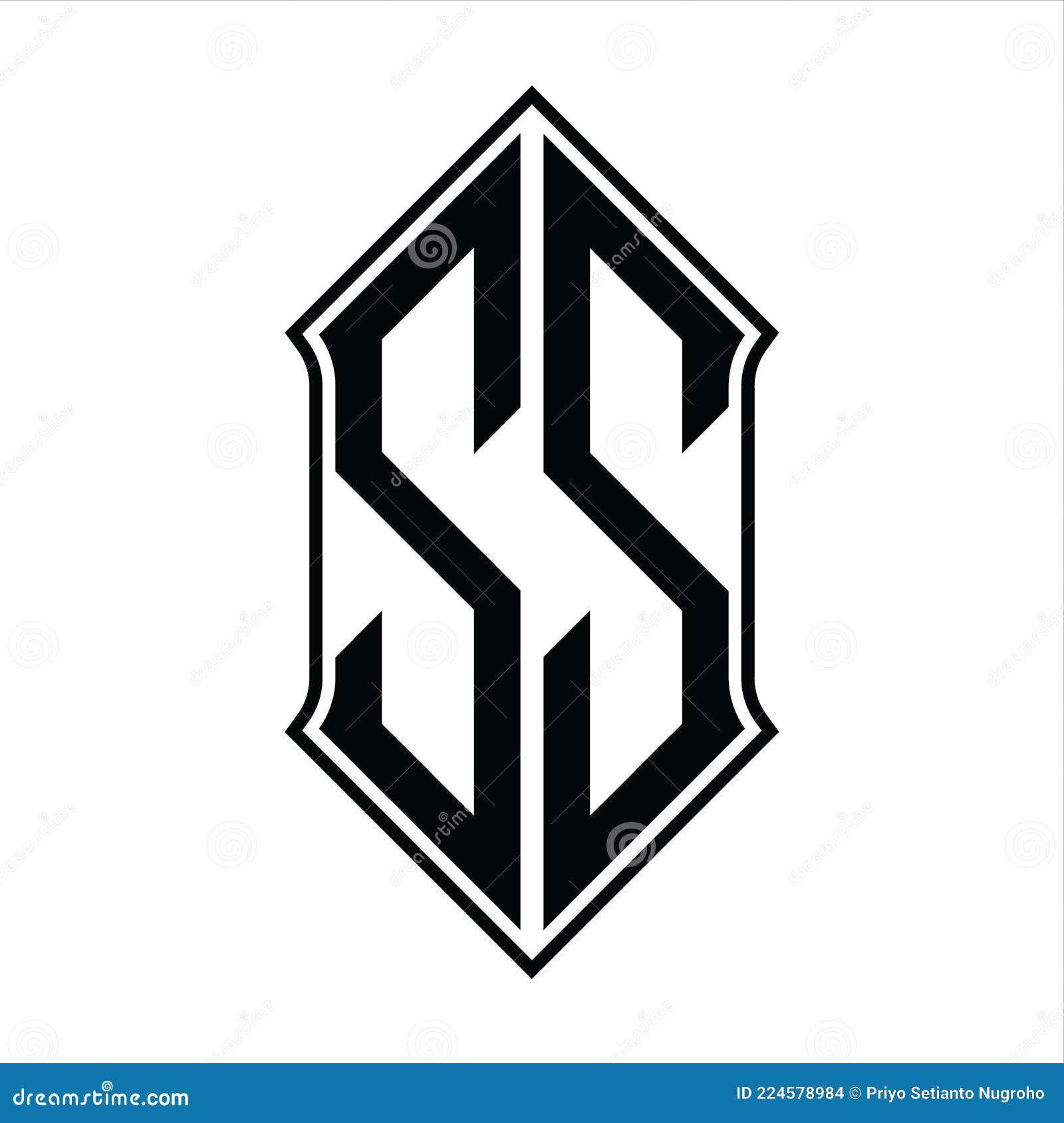 SS Logo Monogram with Shieldshape and Outline Design Template Vector ...