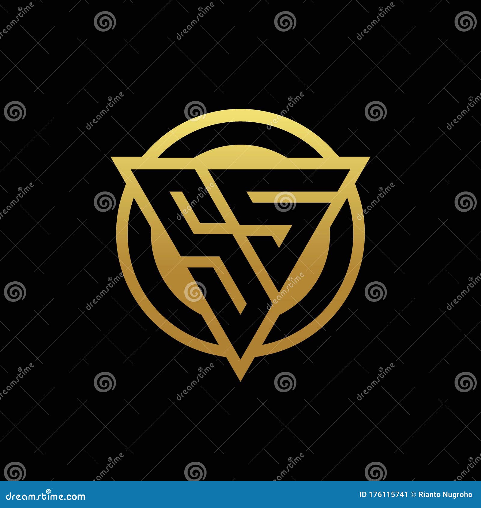 SS Logo Monogram with Triangle Shape and Circle Rounded Isolated on ...
