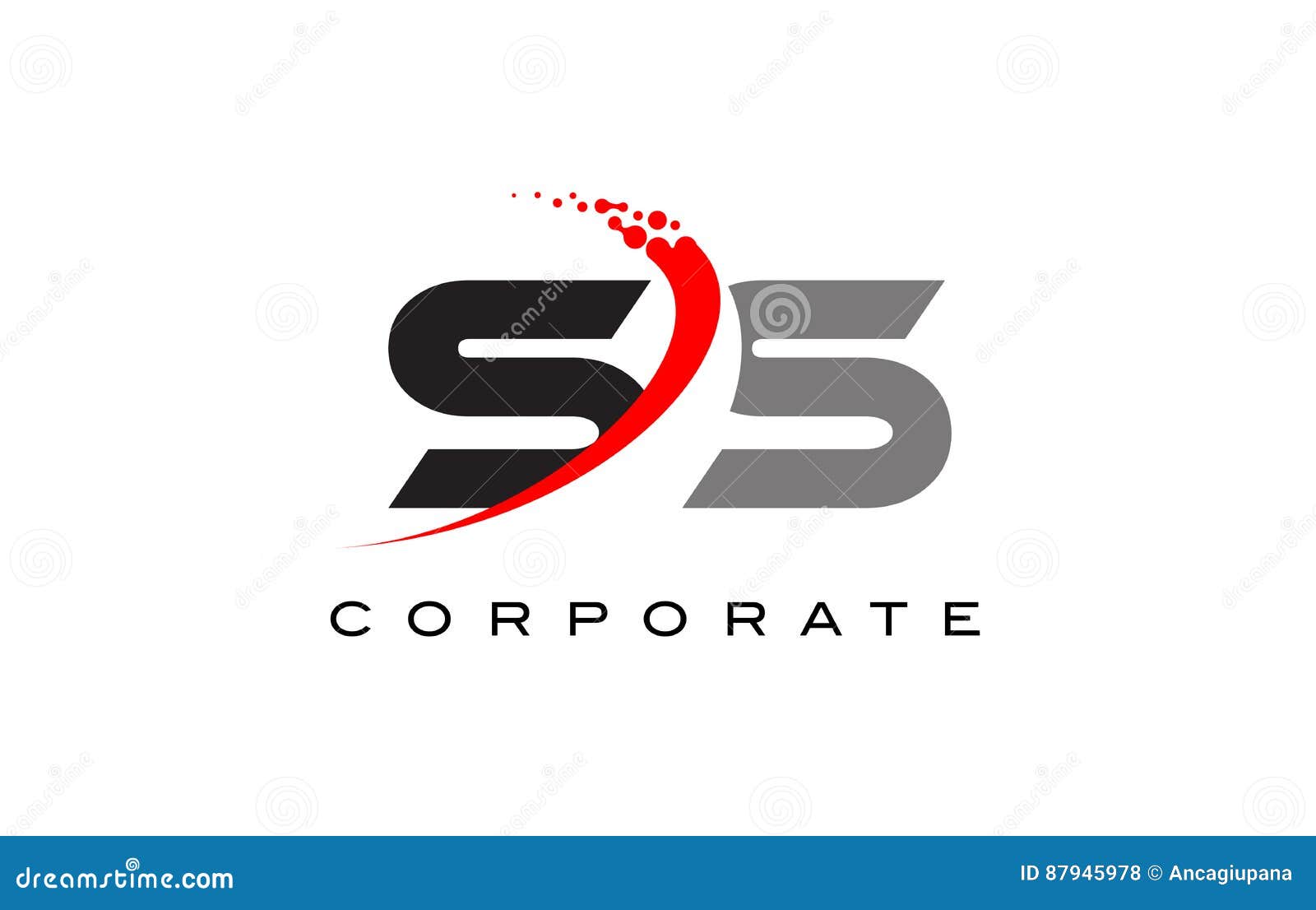 SS Modern Letter Logo Design with Swoosh Stock Vector - Illustration of ...