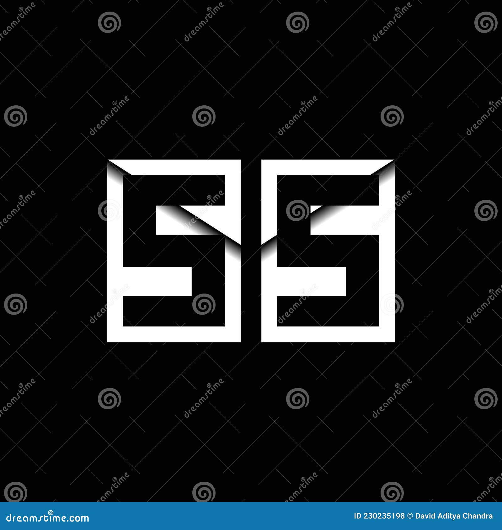 SS Monogram Envelope Shape Style Stock Vector - Illustration of ...