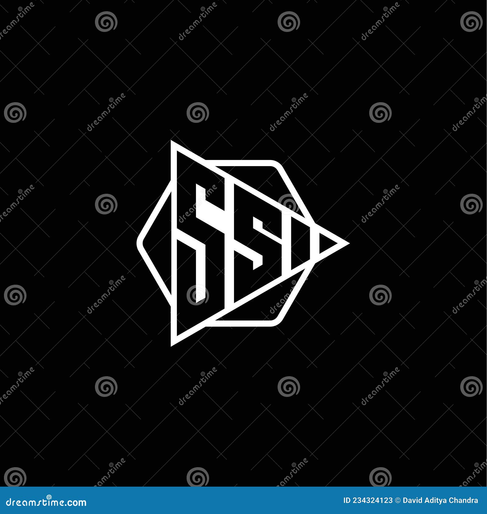 SS Logo Monogram Triangle Play Button Stock Vector - Illustration of ...