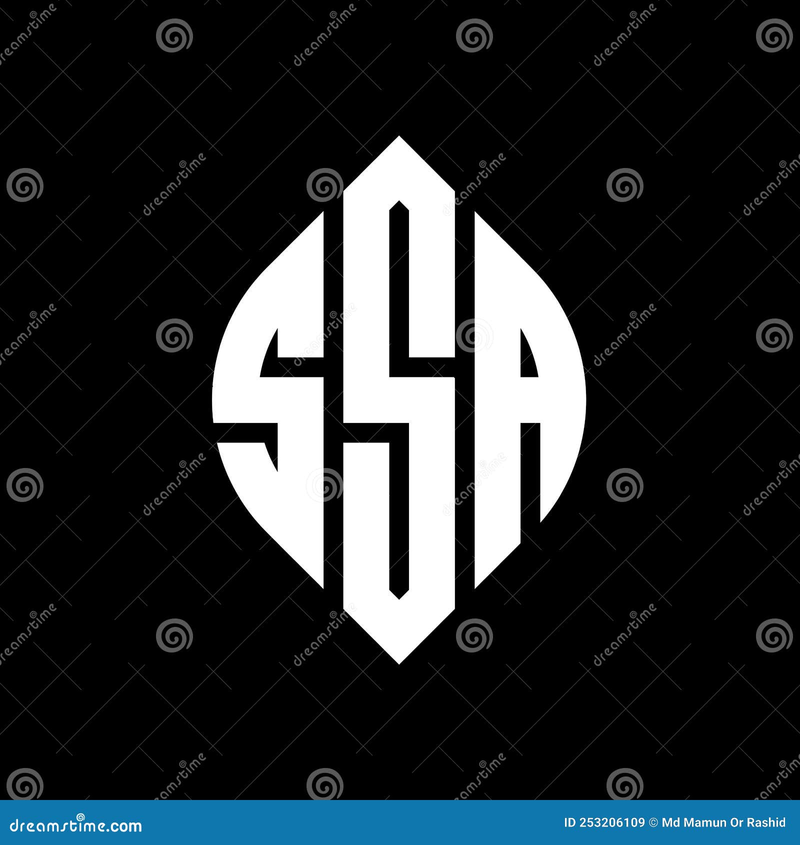 SSA Circle Letter Logo Design with Circle and Ellipse Shape. SSA ...