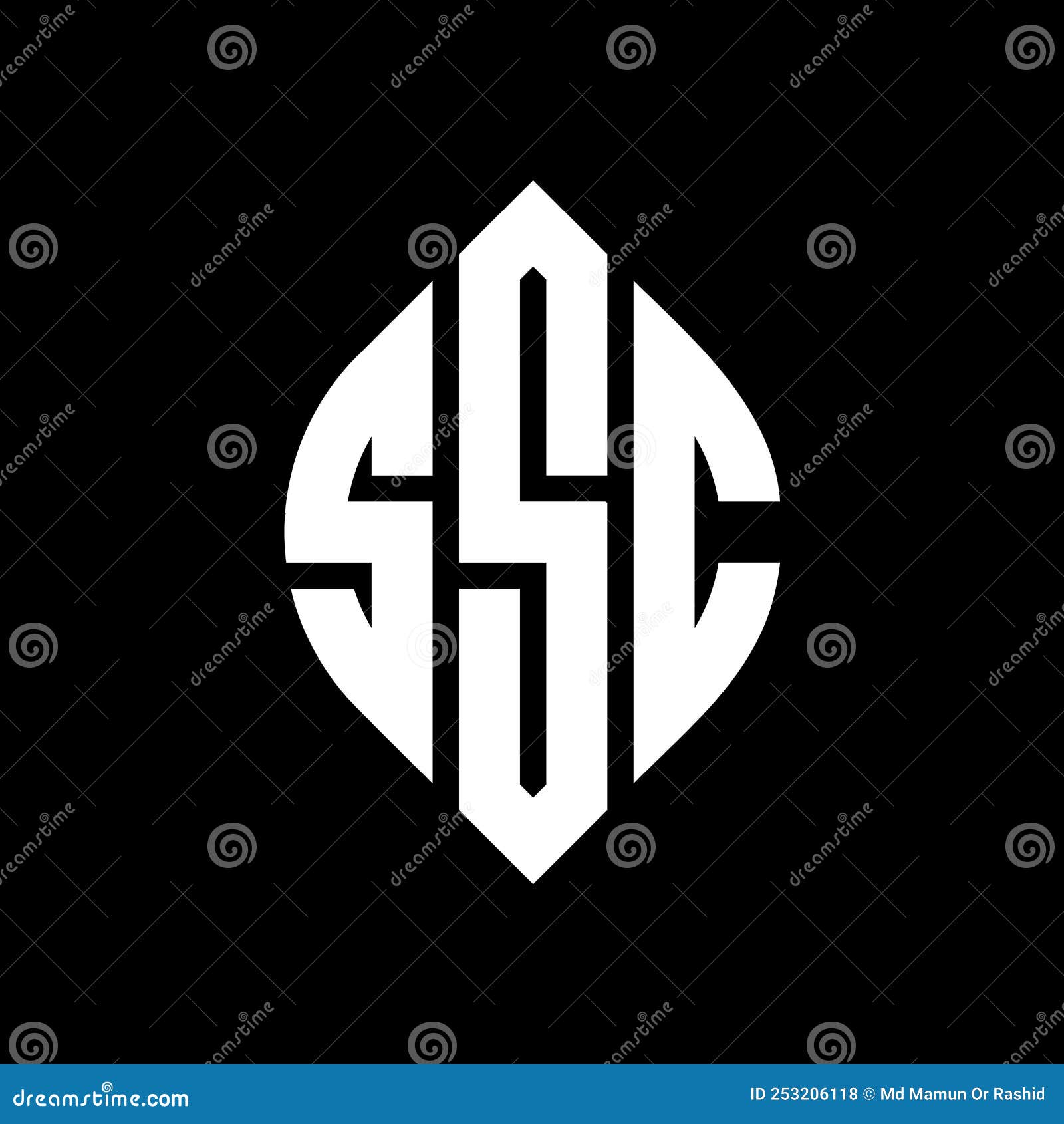 SSC Circle Letter Logo Design with Circle and Ellipse Shape. SSC ...
