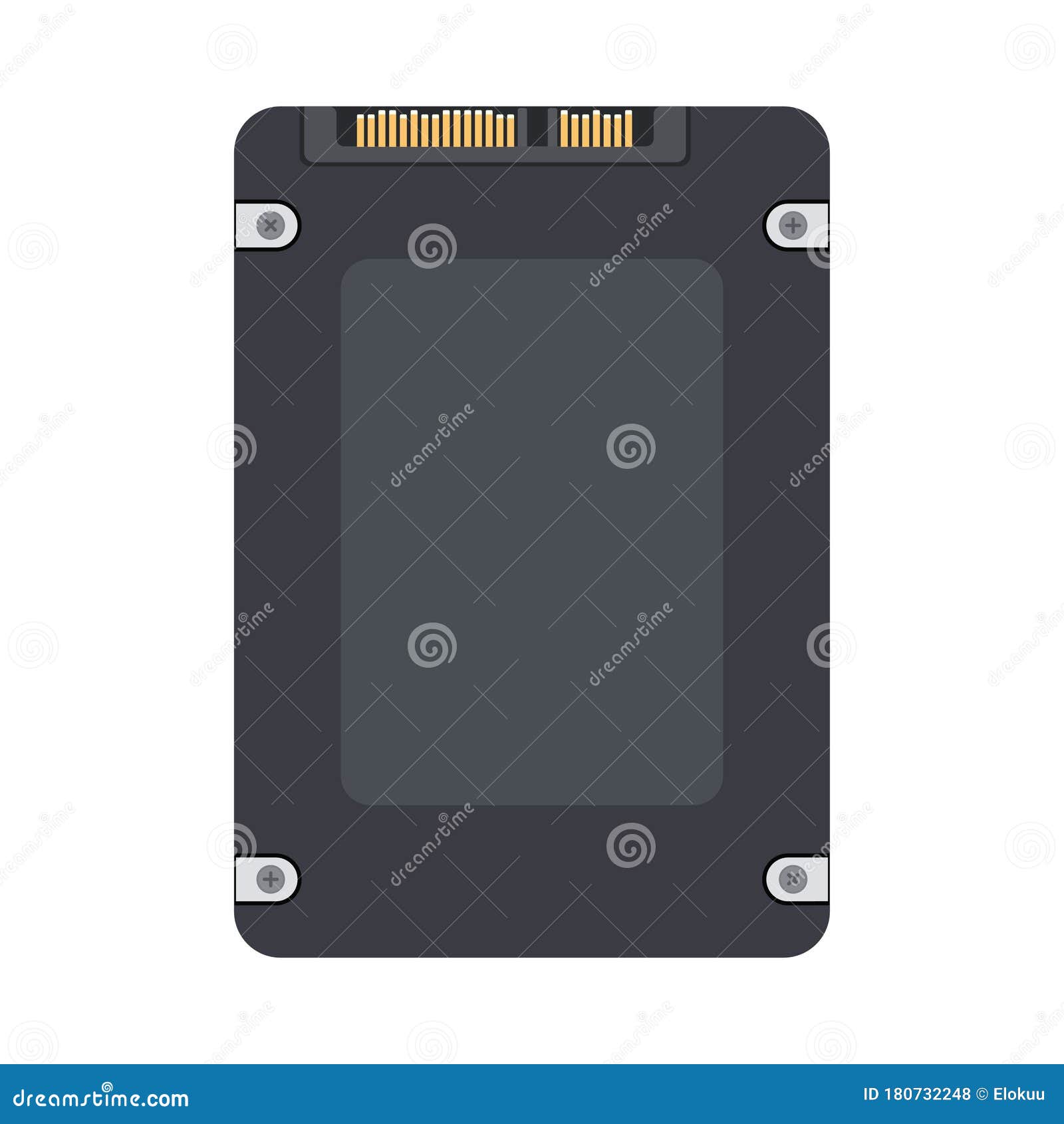 SSD Back View Isolated on White Background Stock Vector - Illustration ...