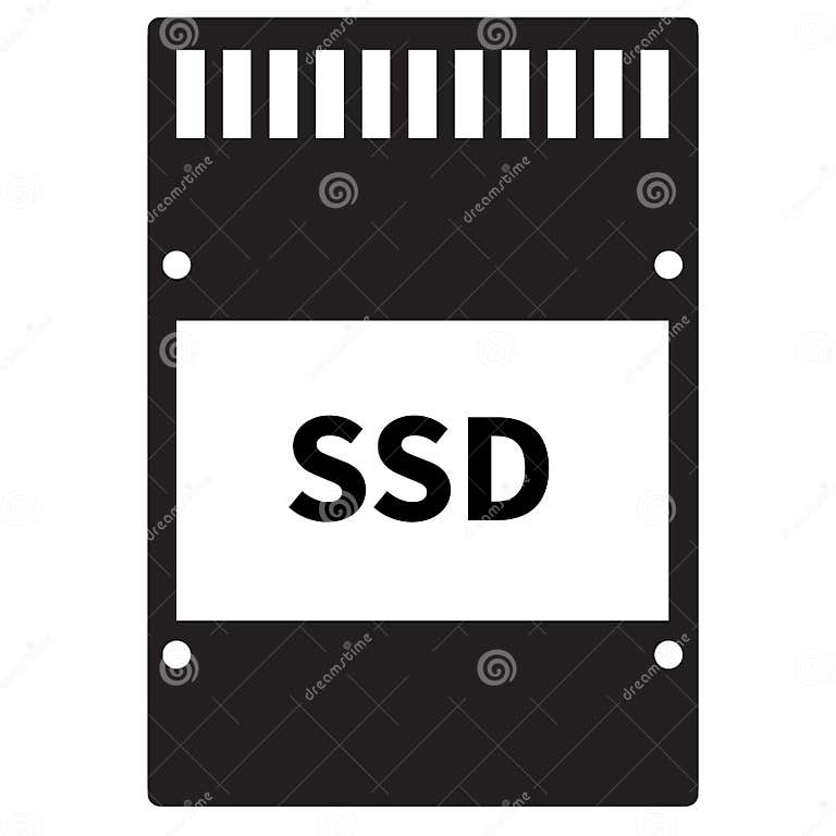 SSD Card Icon on White Background. Solid State Drive Sign. Storage Disk ...
