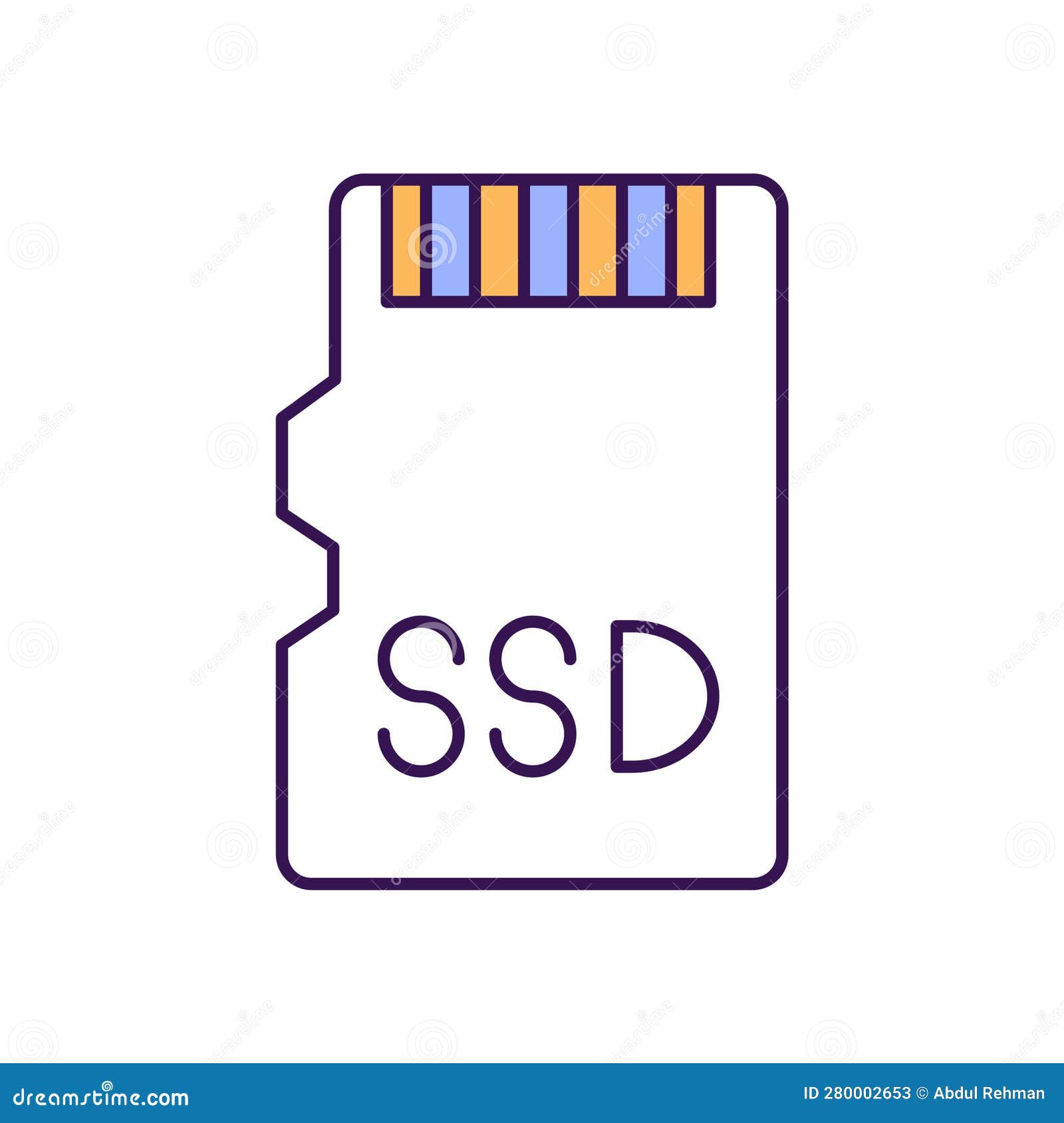 Ssd Chip Outline with Colors Fill Vector Icon that Can Easily Edit or Modify. Stock Vector ...