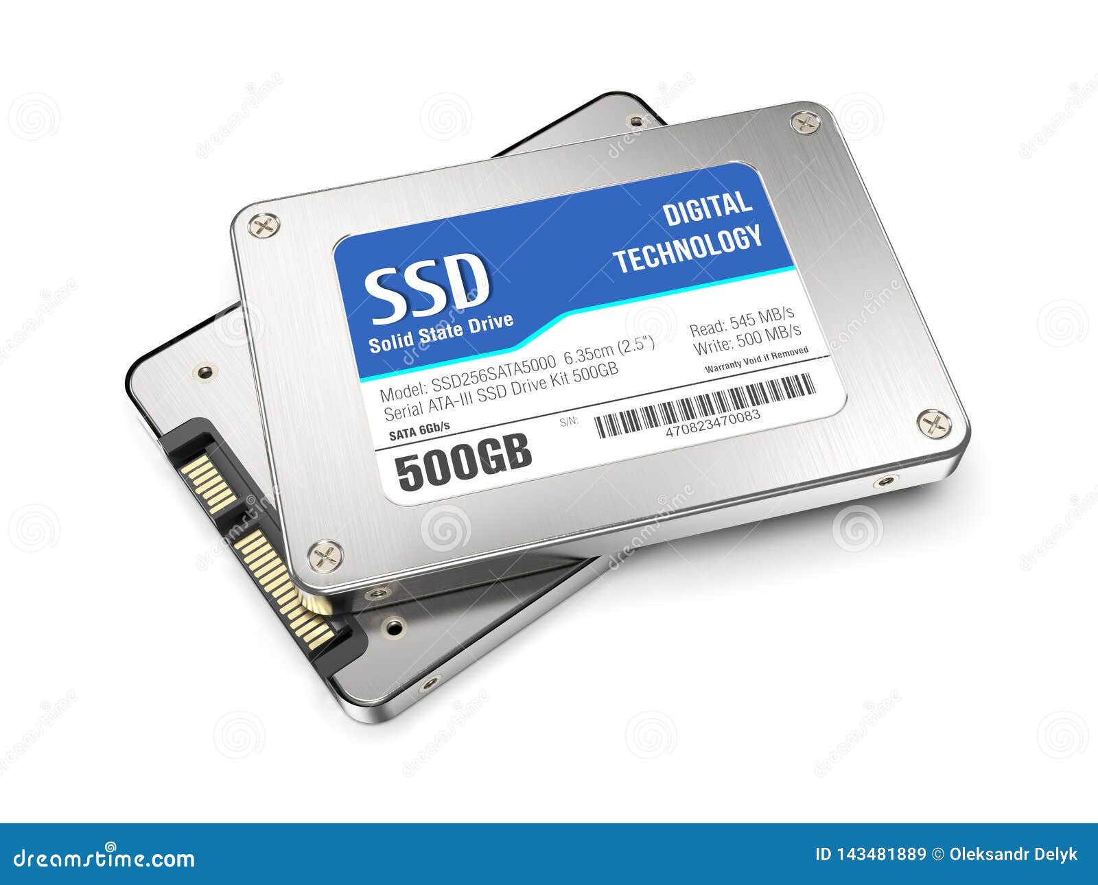 SSD Dois Isolado No Fundo Branco 3d Ilustração Stock - Ilustração de ...