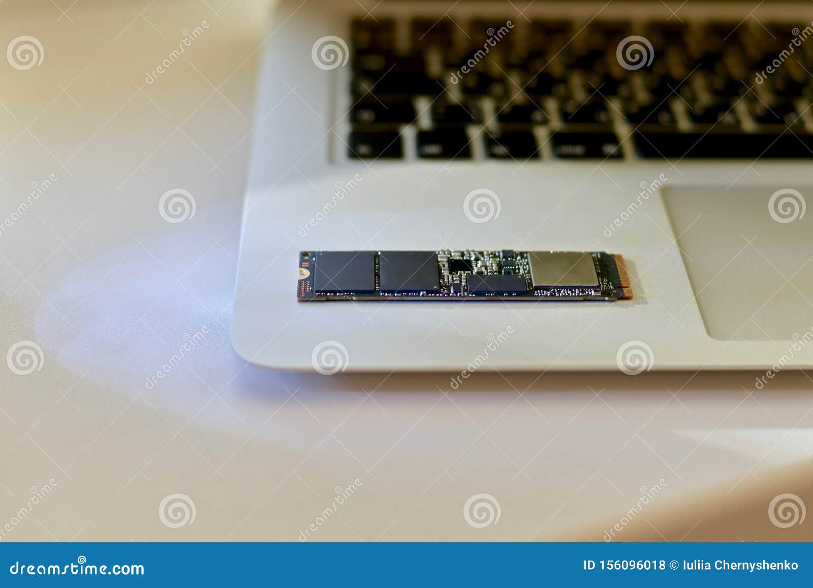 Chip SSD Drive on a Laptop in a Neutral Color. Stock Photo - Image of ...