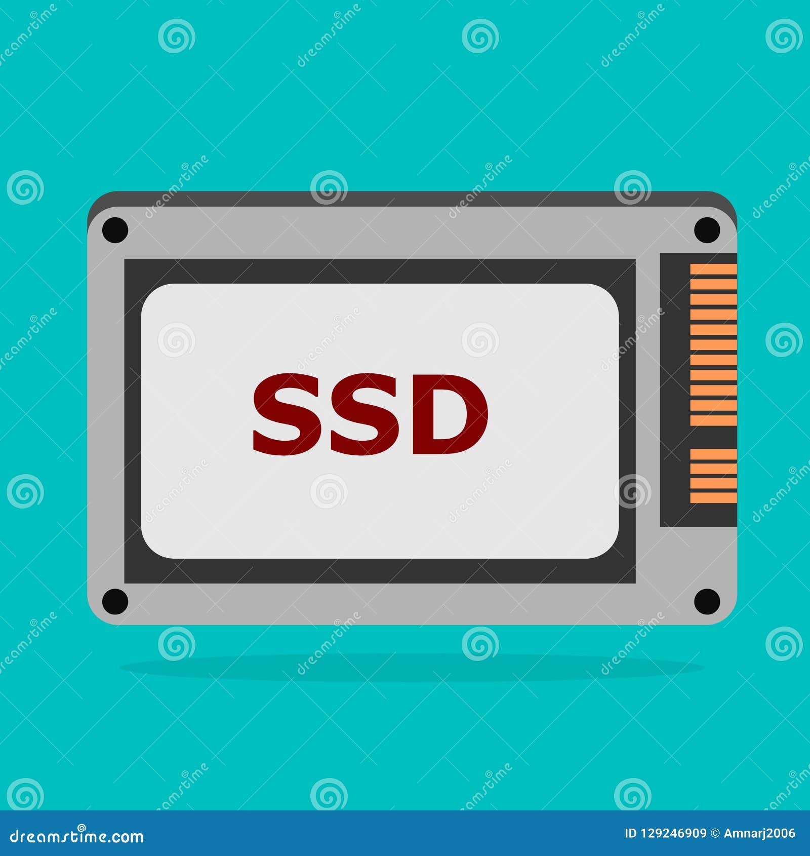 SSD Drive Icon on Color Background, Stock Illustration - Illustration ...