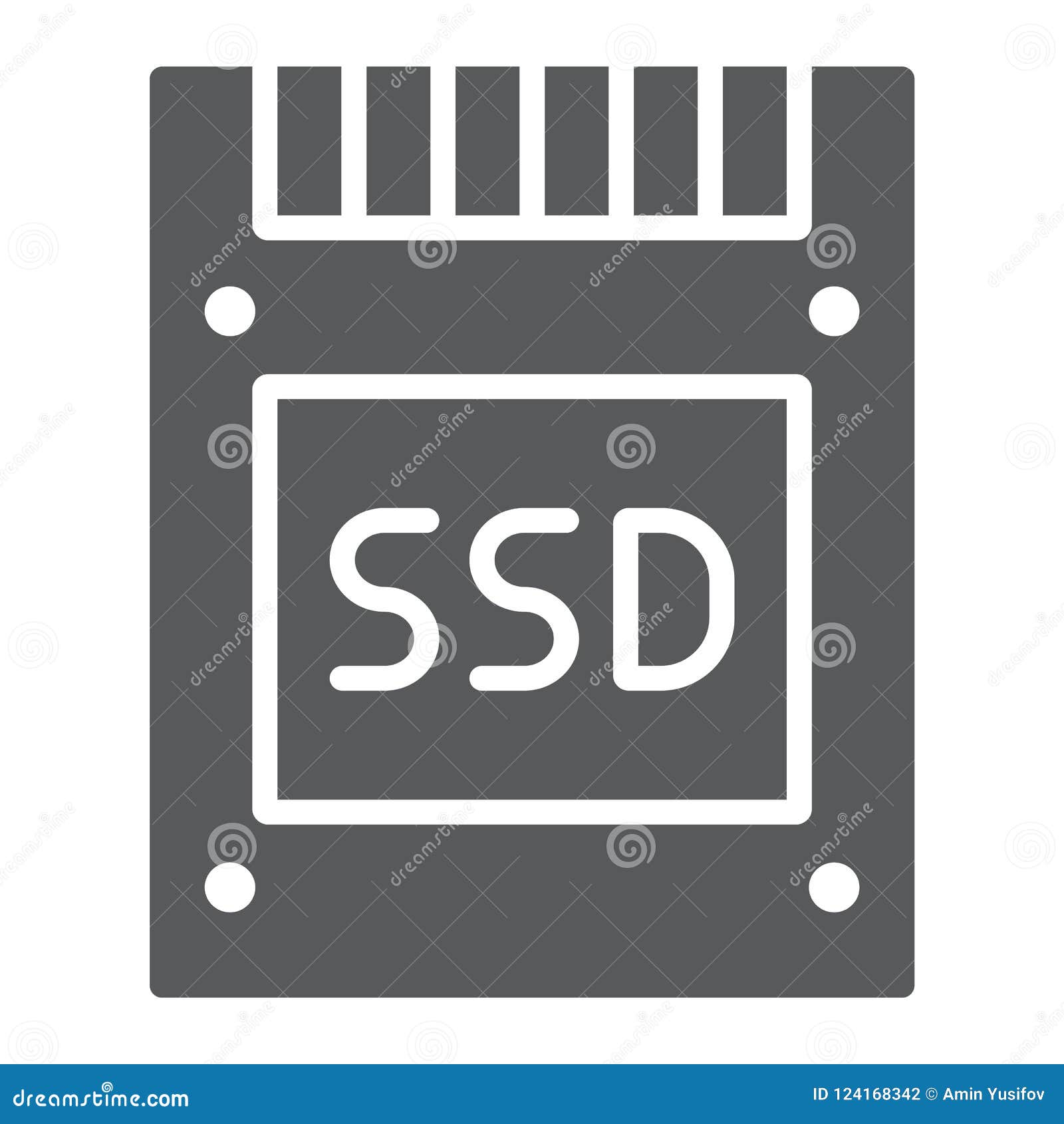 SSD Glyph Icon, Electronic and Device Stock Vector - Illustration of ...