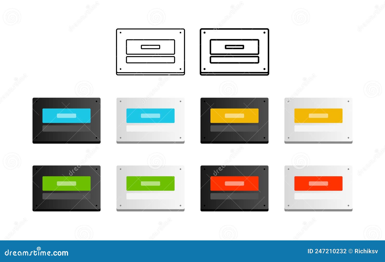 SSD icon set stock vector. Illustration of hardware - 247210232
