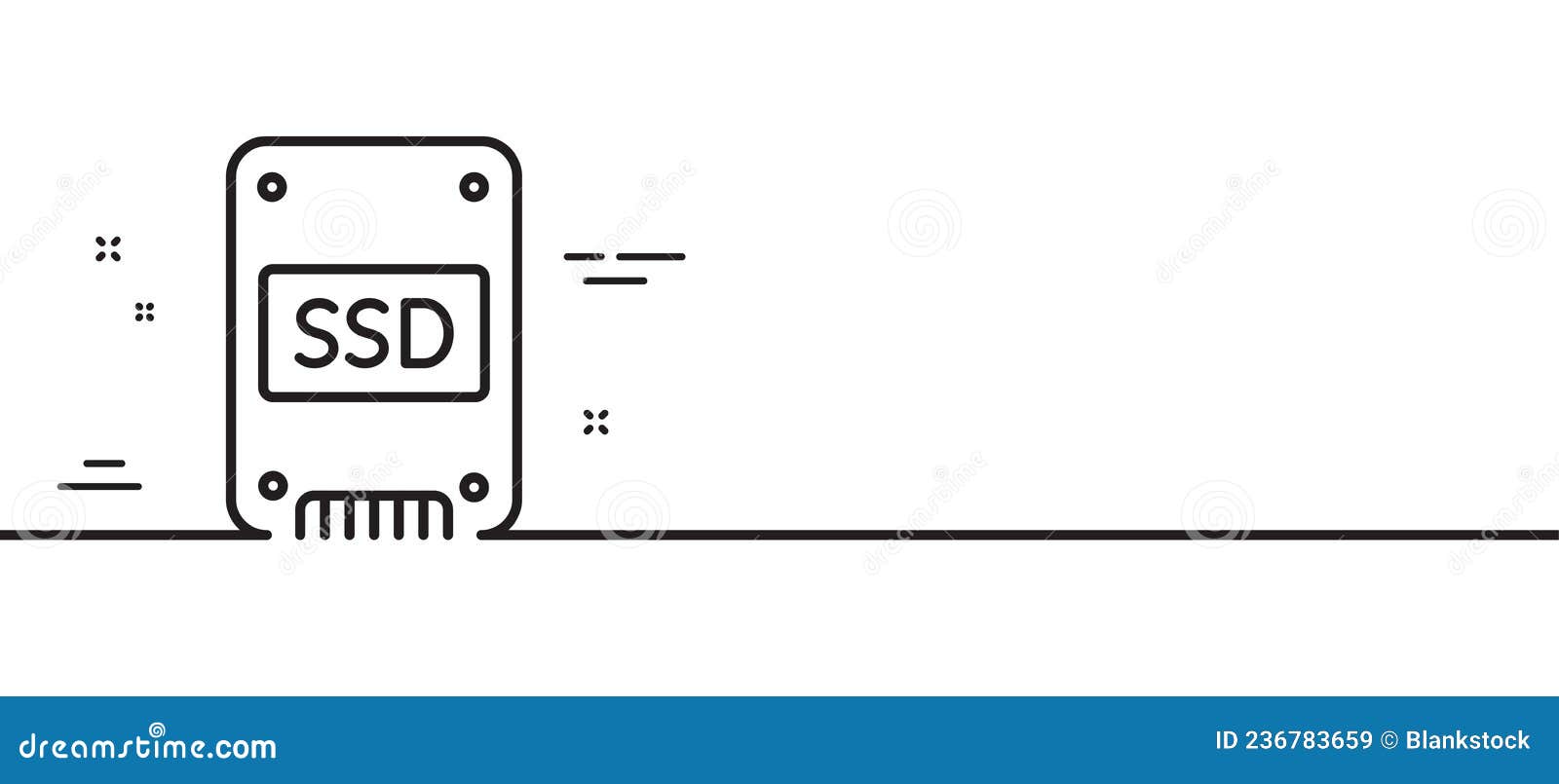 SSD Icon. Solid-state Drive Sign. Minimal Line Pattern Banner. Vector ...