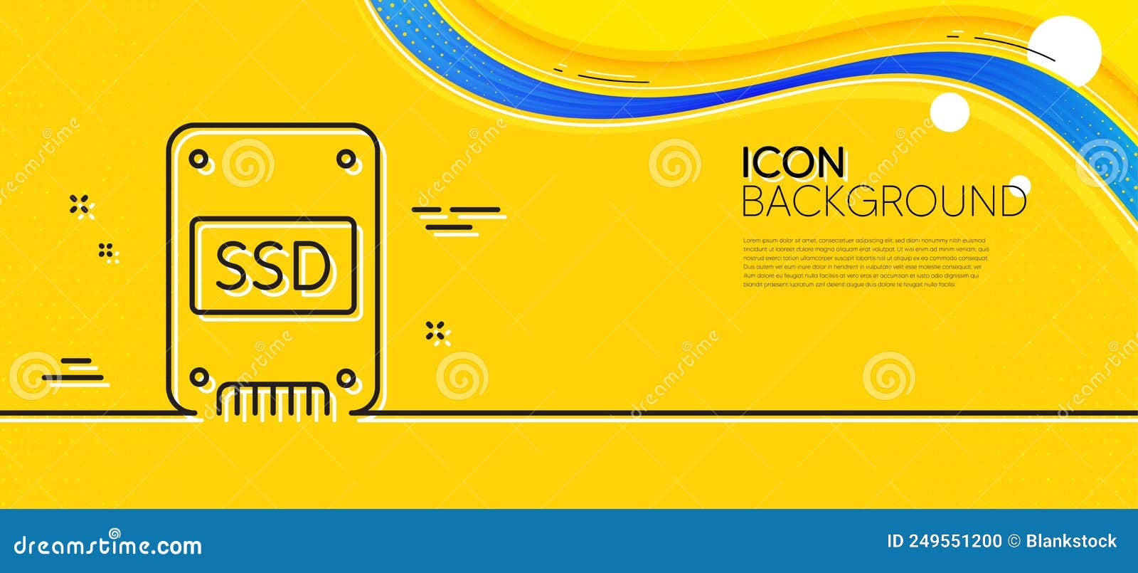 SSD Icon. Solid-state Drive Sign. Minimal Line Yellow Banner. Vector ...