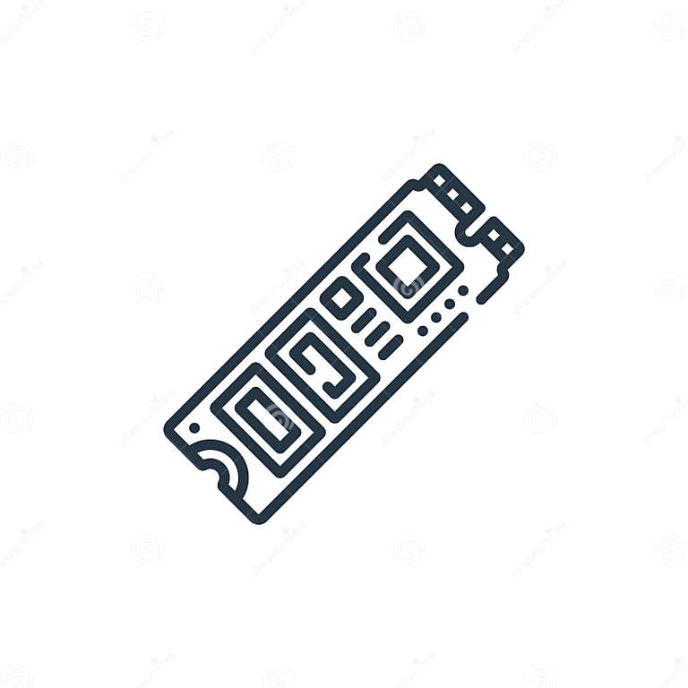 Ssd Icon Vector from Hardware Concept. Thin Line Illustration of Ssd ...