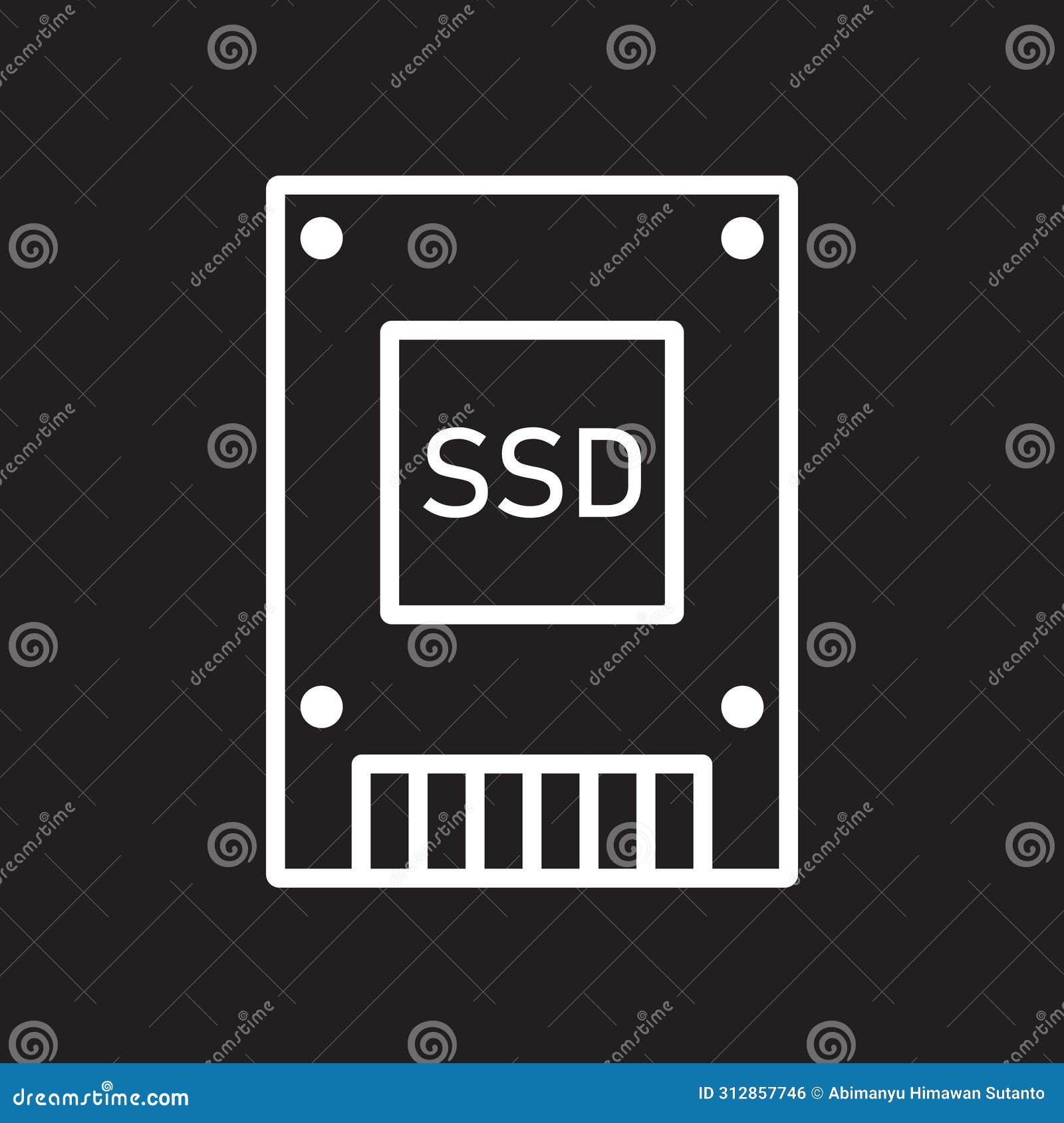 Ssd icon vector stock vector. Illustration of technology - 312857746
