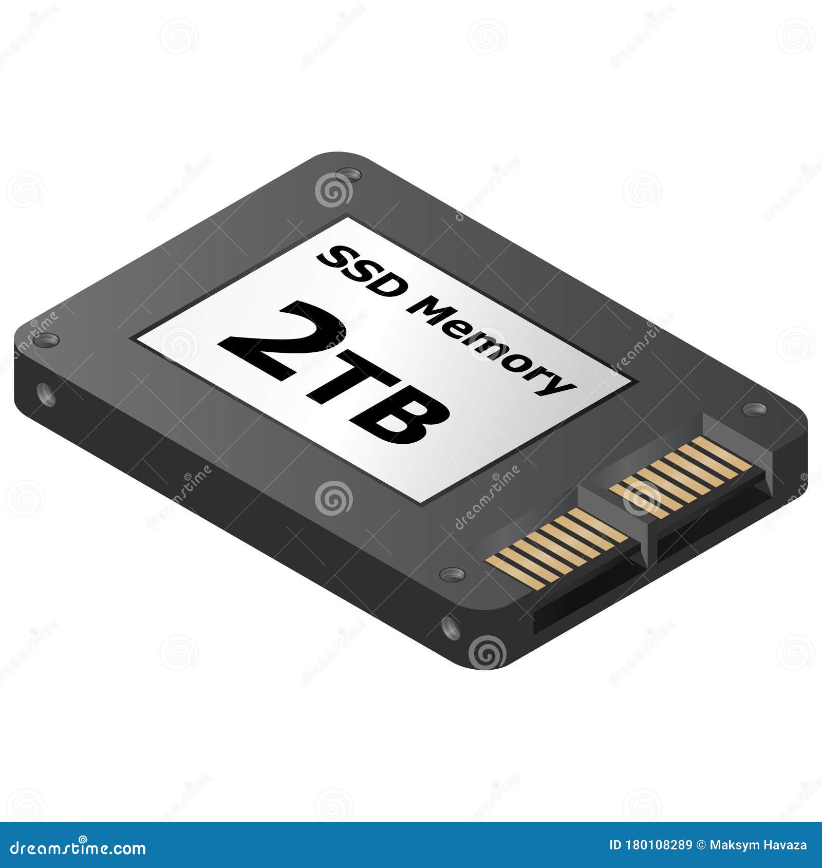 SSD. Isometric New Black Solid State Drive Black Stock Vector ...