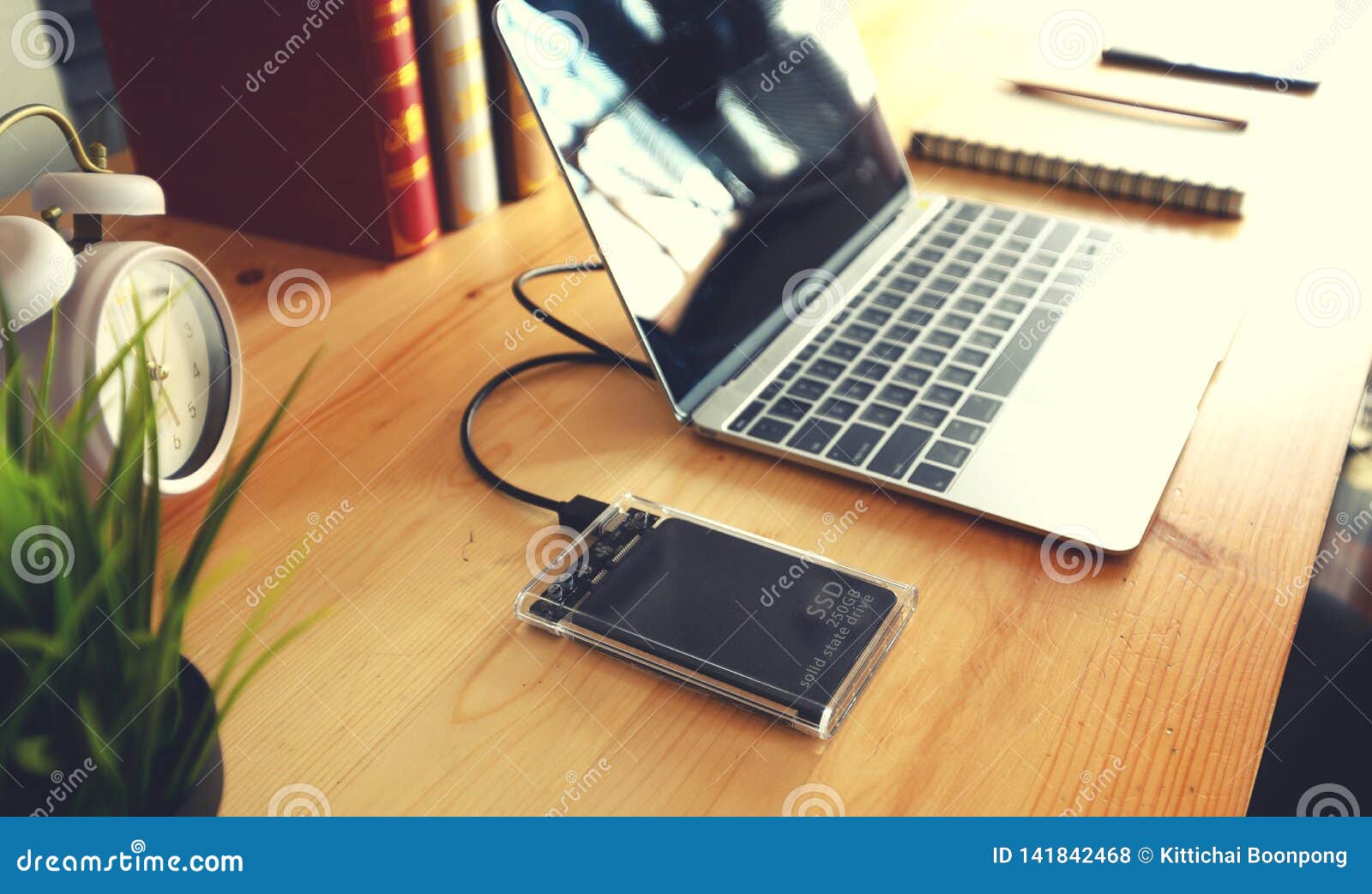 SSD and Laptop,solid State Drive with Sata 6 Gb Connection Stock Photo ...