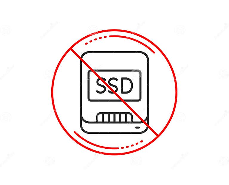 Ssd Line Icon. Computer Memory Component Sign. Data Storage. Vector ...