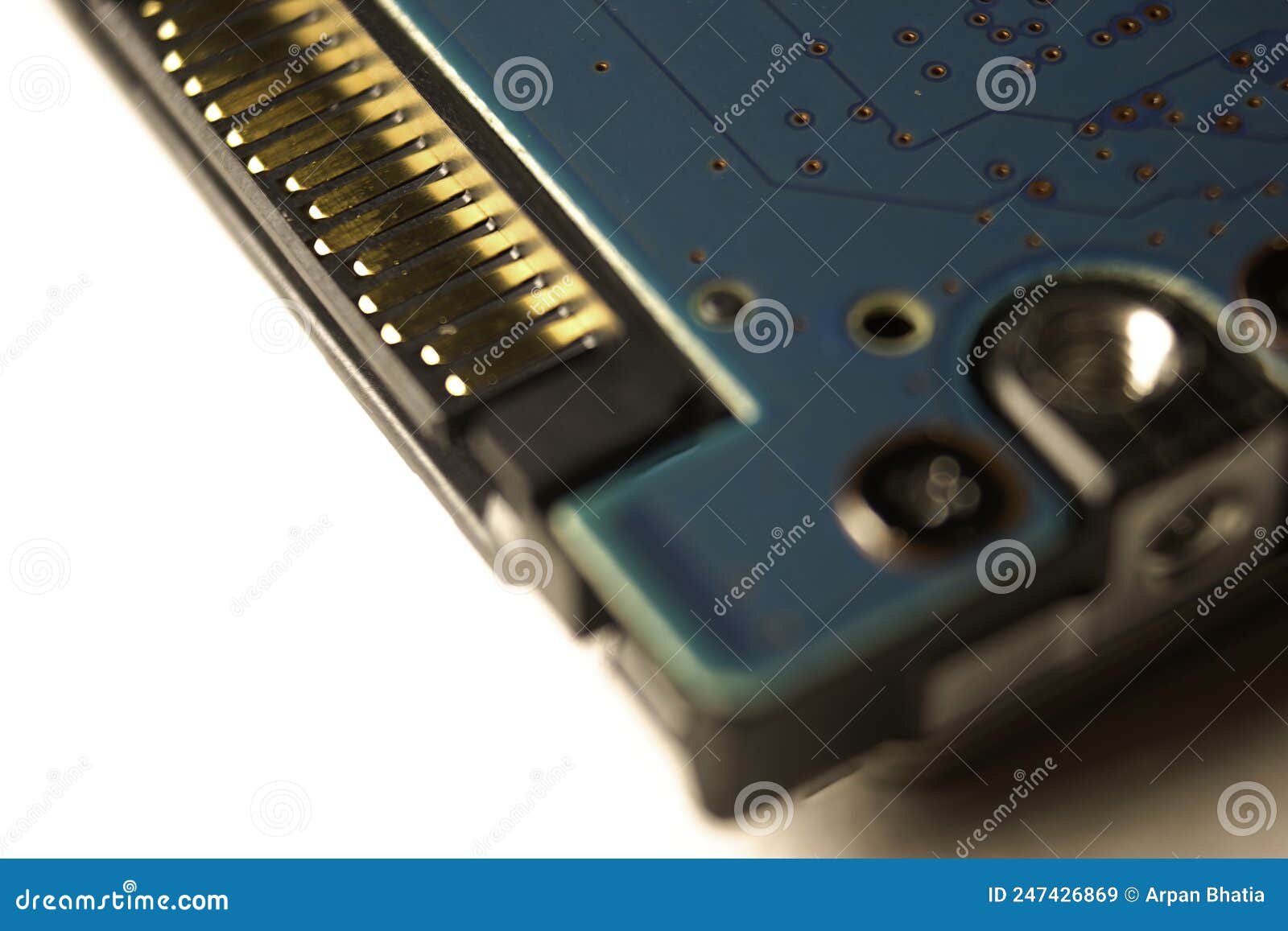 A SSD M2 Drive Isolated on White, Hard Disk Chip Sockets Stock Image ...
