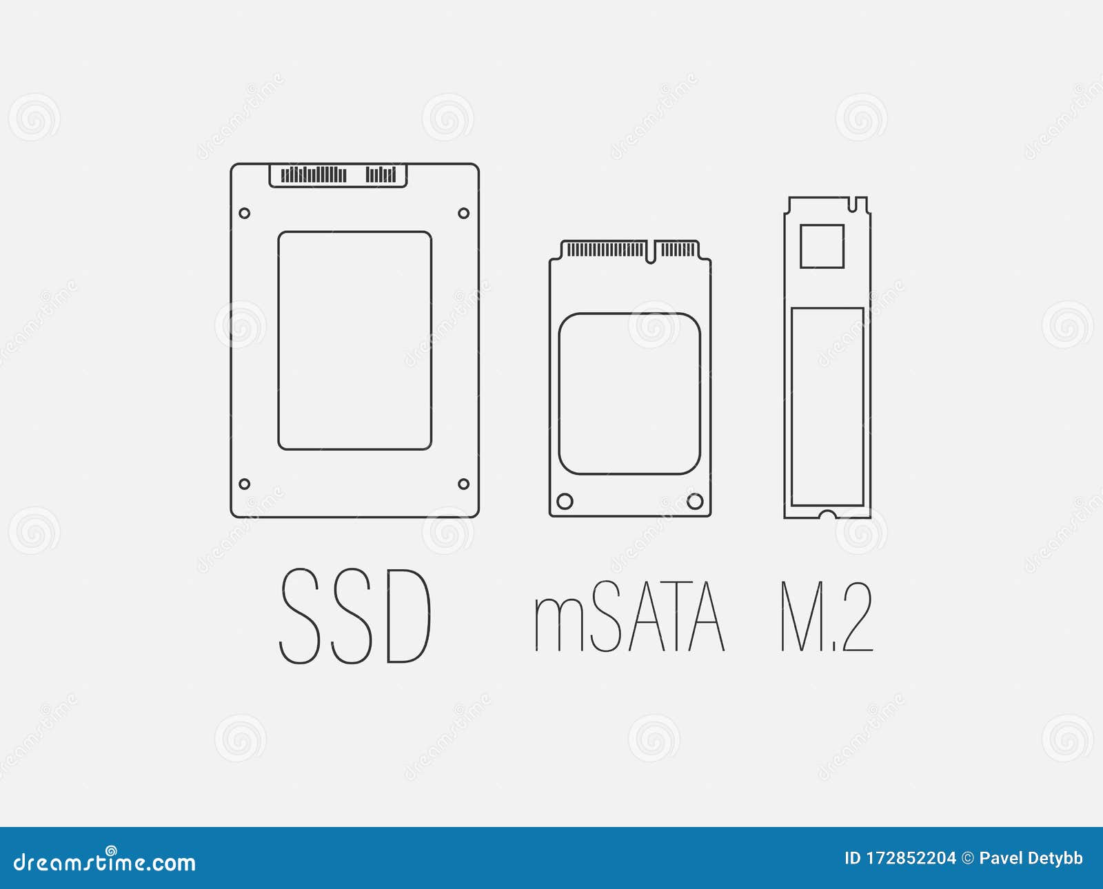 Ssd MSATA, M2, SSD Icon. Vector Illustration, Flat Design Stock ...
