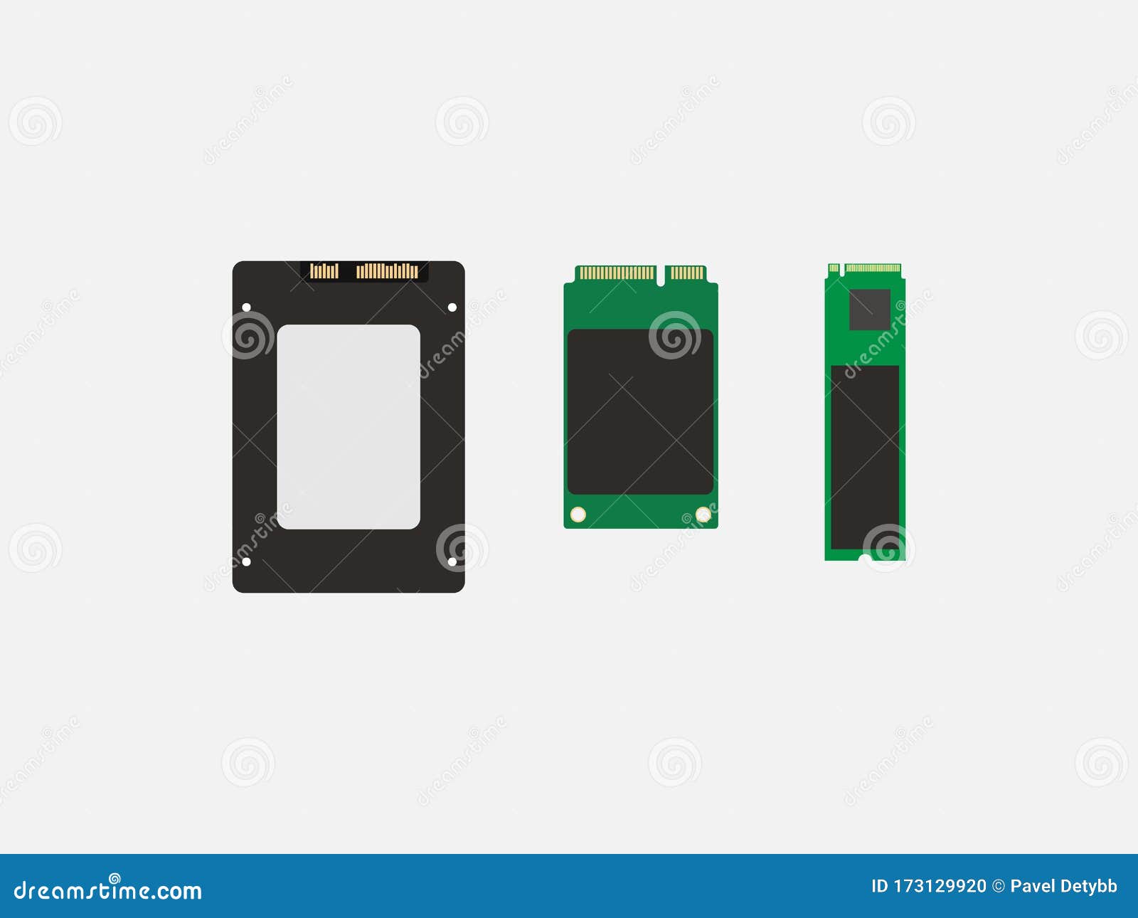 Ssd MSATA, M2, SSD Icon. Vector Illustration, Flat Design Stock ...