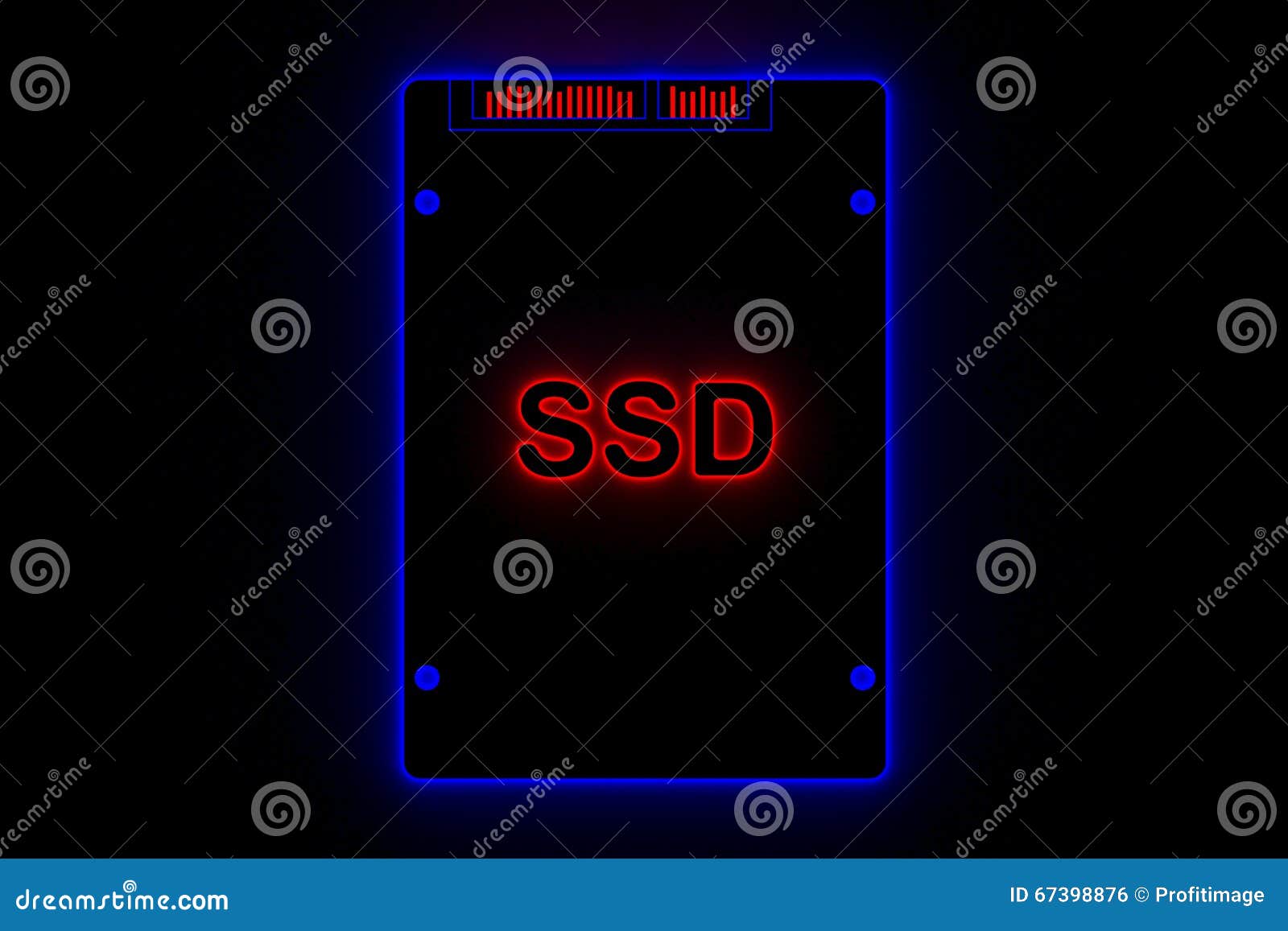 SSD neon stock illustration. Illustration of state, storage - 67398876