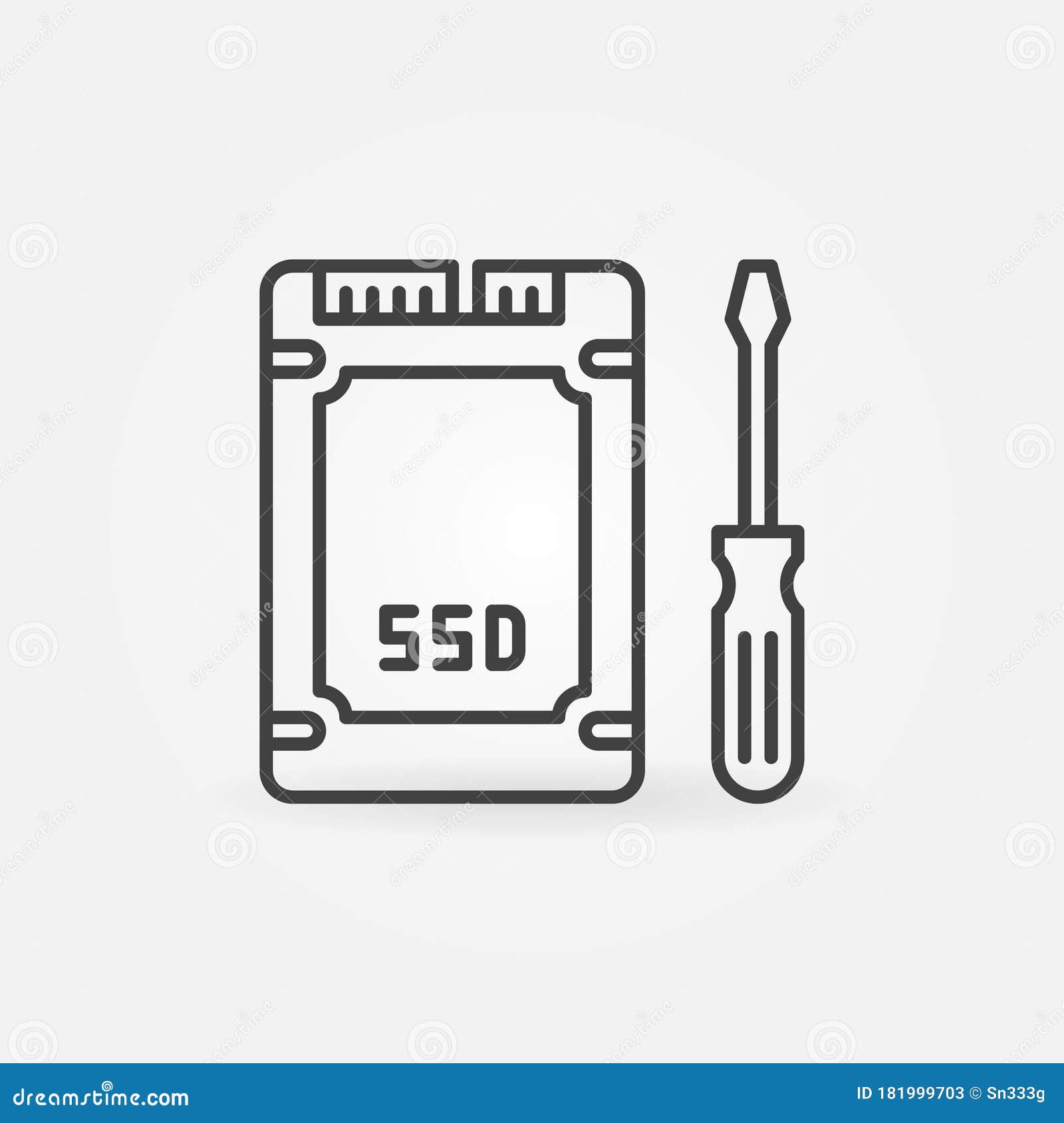 Outline Sata Vector Icon. Isolated Black Simple Line Element ...
