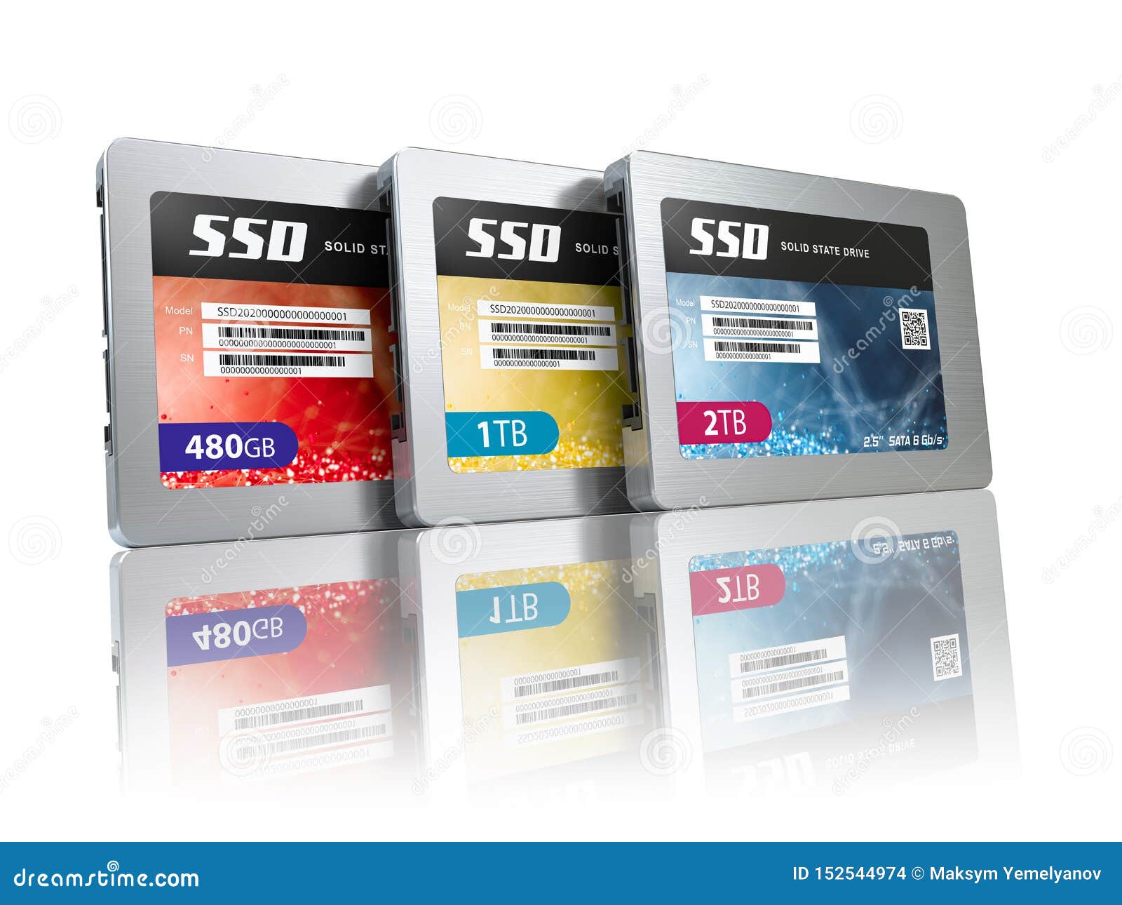 SSD State Solid Drives Disks Isolated on White Background Stock ...