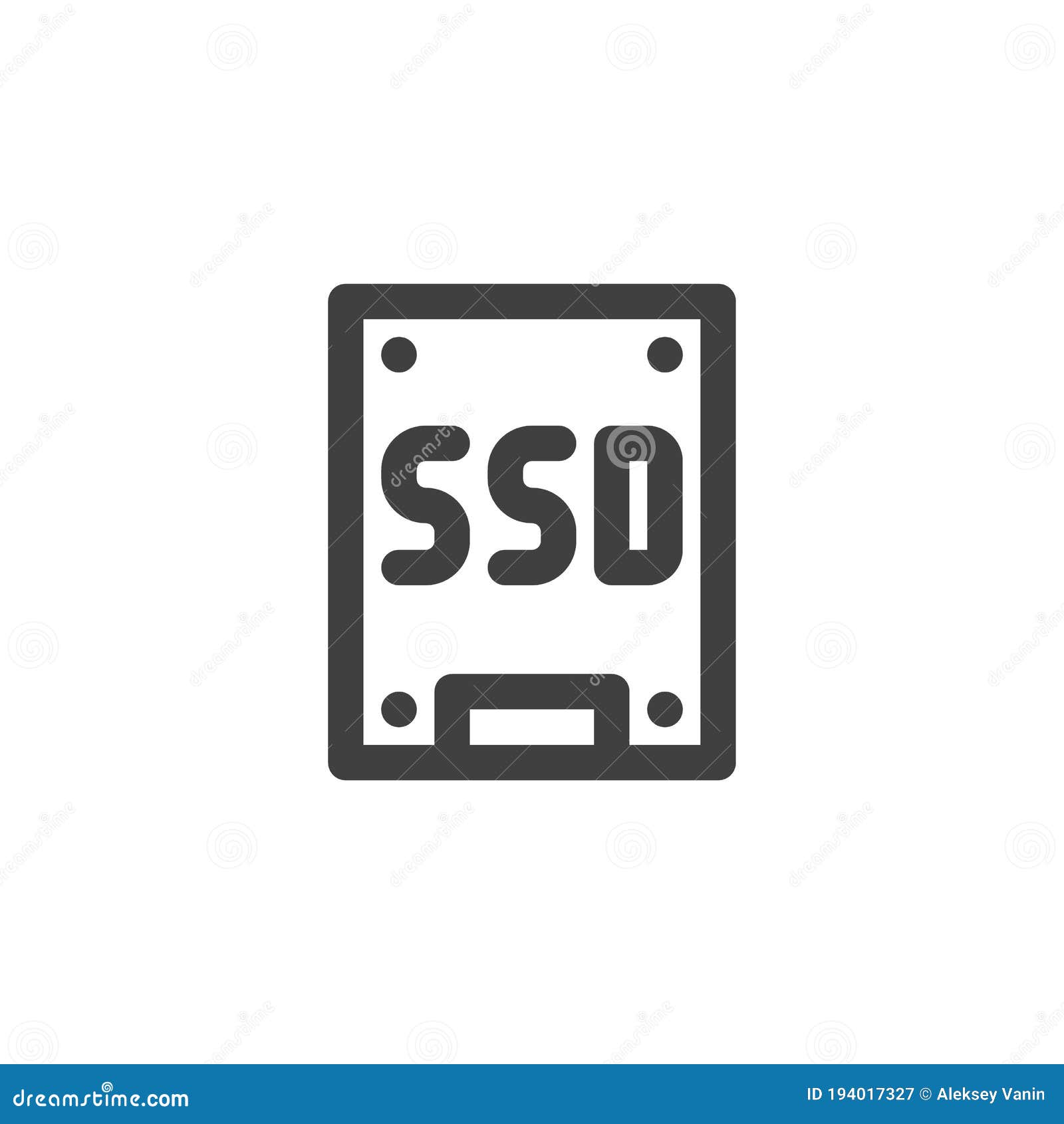 SSD, Storage Disk Line Icon Stock Vector - Illustration of hardware ...