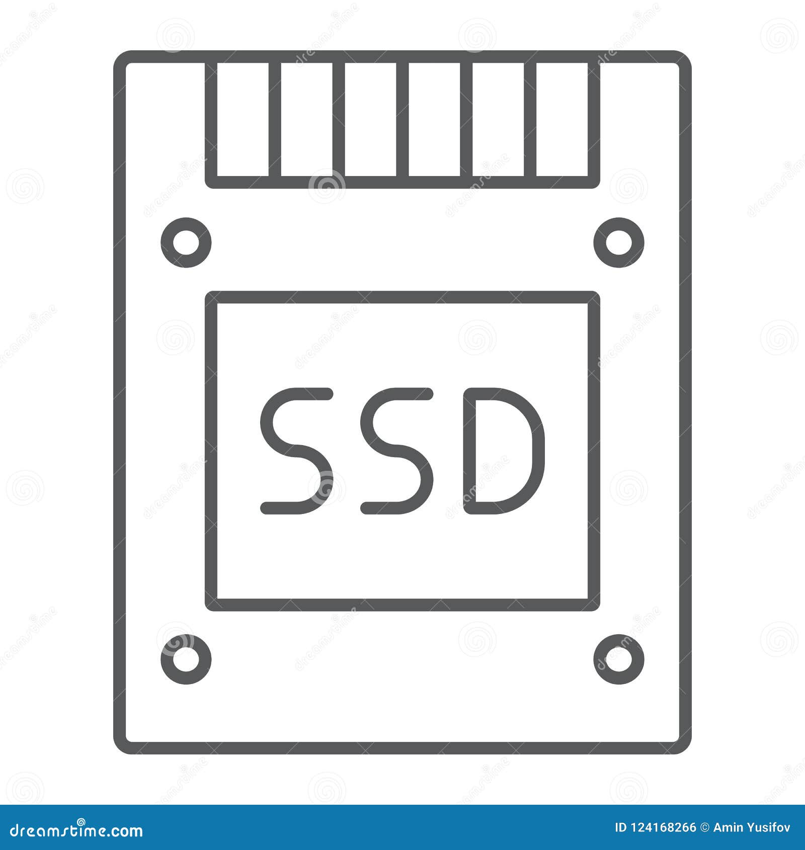 SSD Thin Line Icon, Electronic and Device Stock Vector - Illustration ... SSD Thin Line Icon, Electronic and Device Stock Vector - Illustration ...