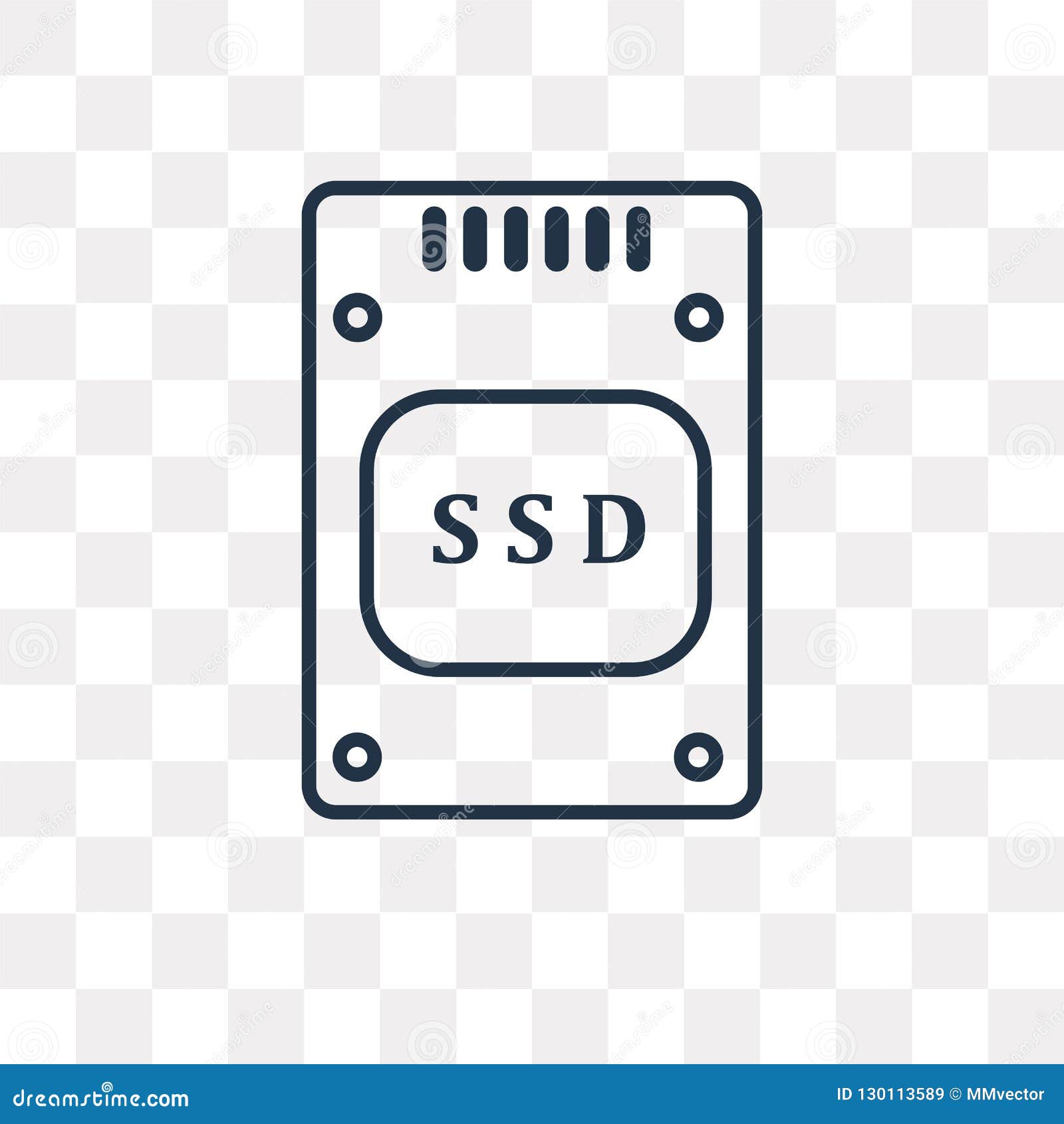 Ssd Vector Icon Isolated on Transparent Background, Linear Ssd T Stock ...