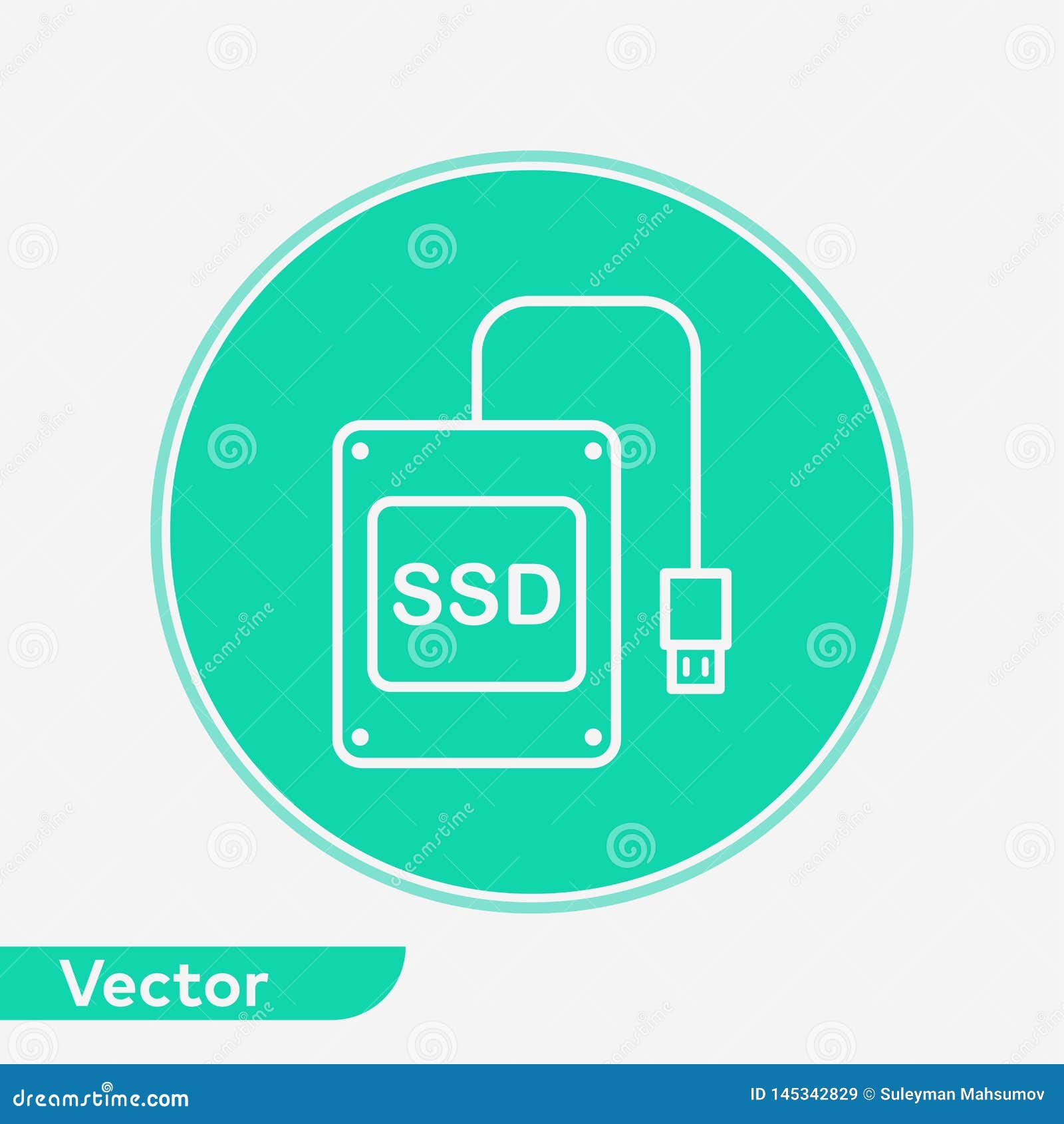 SSD Vector Icon Sign Symbol Stock Vector - Illustration of data ...