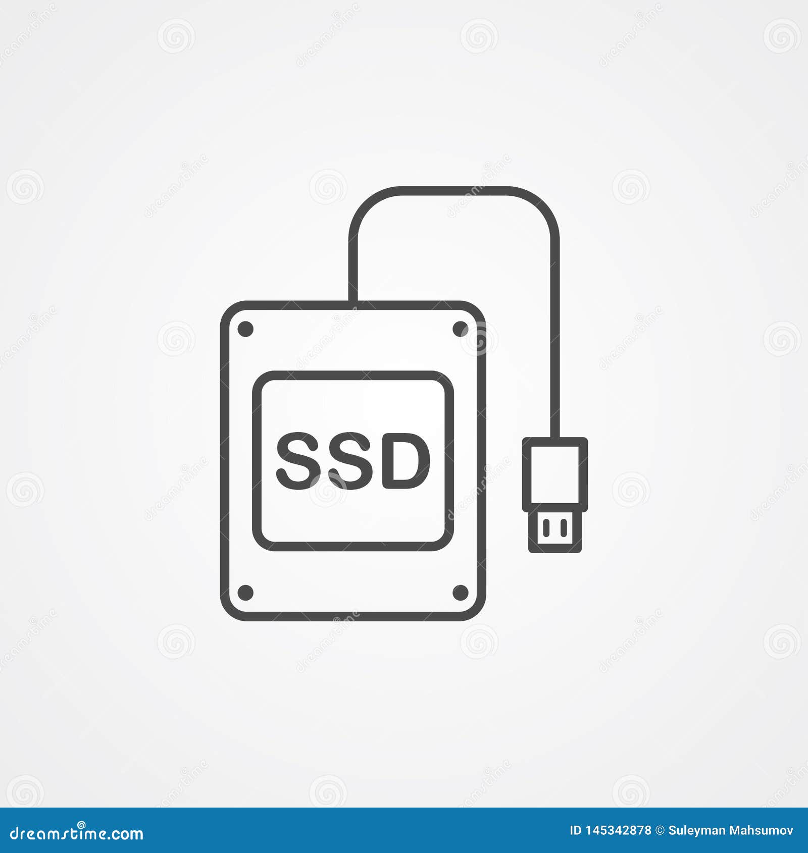 SSD Vector Icon Sign Symbol Stock Vector - Illustration of backup ...