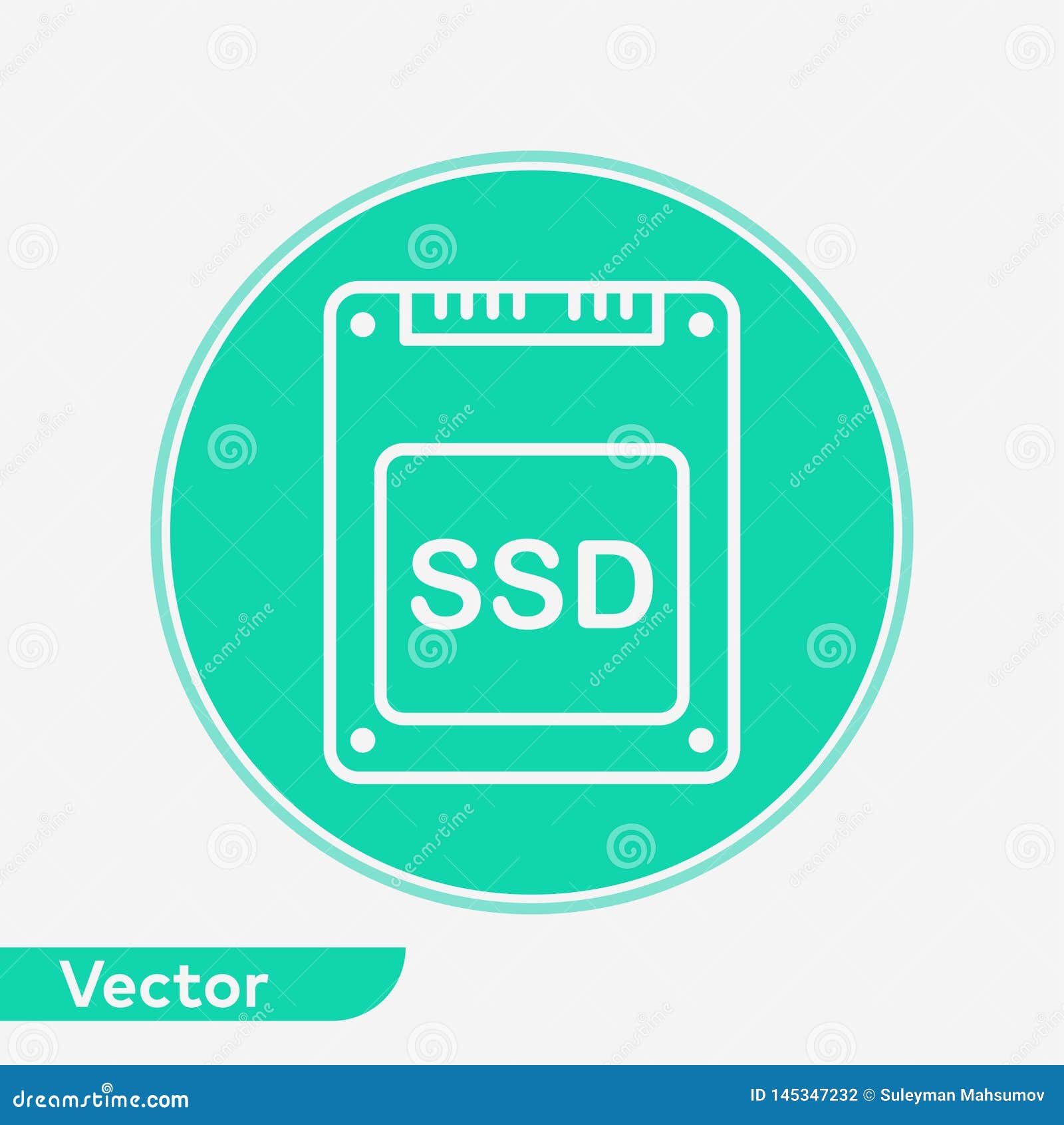 SSD Vector Icon Sign Symbol Stock Vector - Illustration of component ...